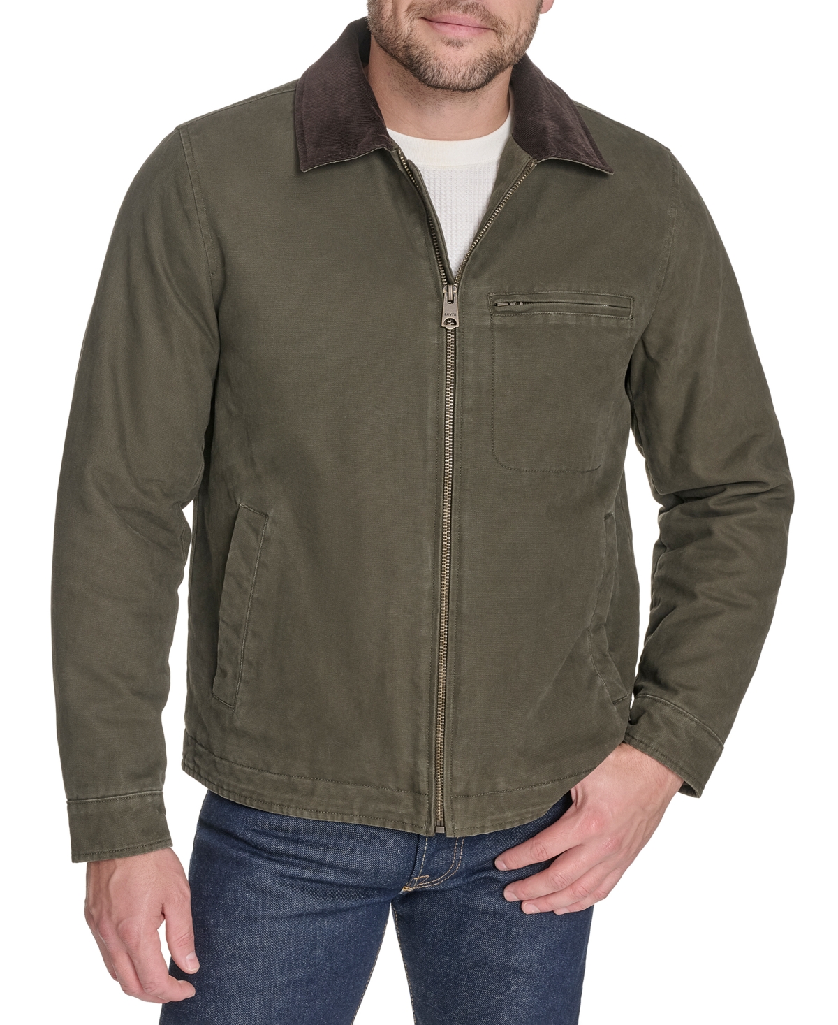 Click here for Levis Mens Cotton Canvas Depot Jacket - Olive prices