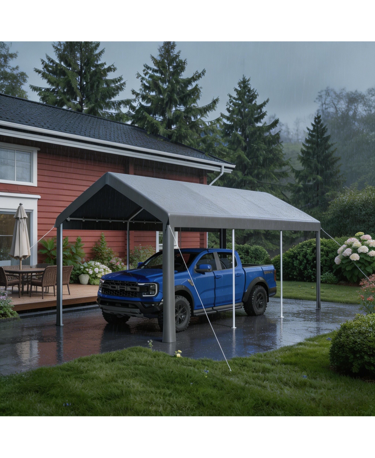 Click here for homfan Carport Canopy with Steel Frame  Heavy Duty... prices