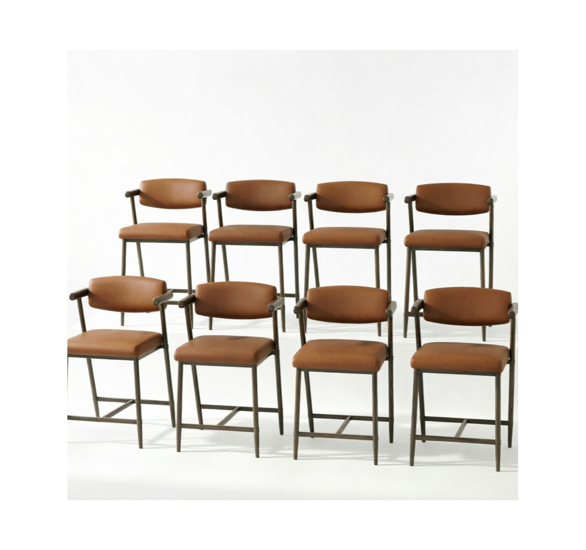 Click here for homfan Set of 8 Bar Stools with Arms  26 Counter H... prices