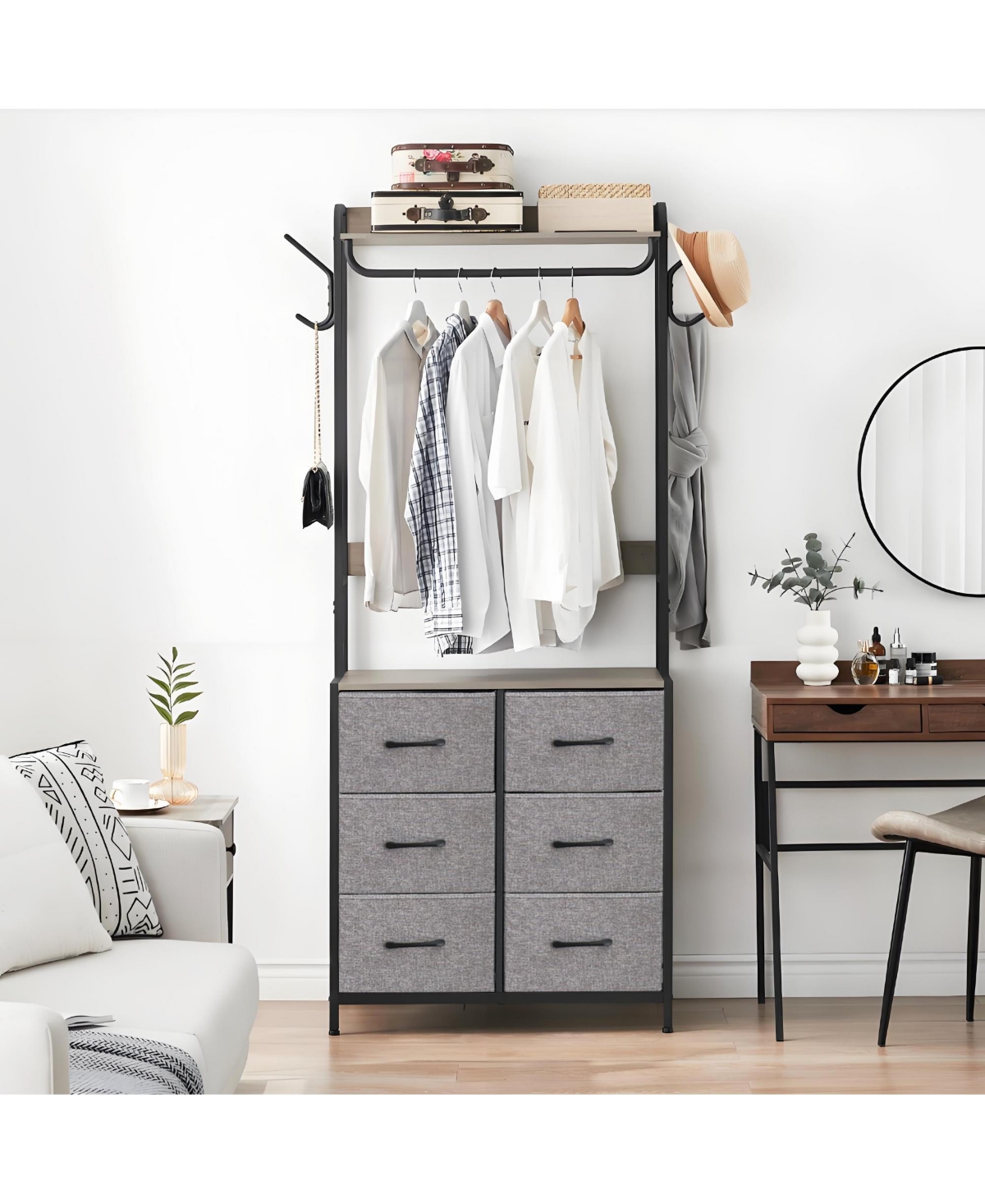 Click here for homfan Clothes Rack  6 Drawer Garment Rack with Ha... prices
