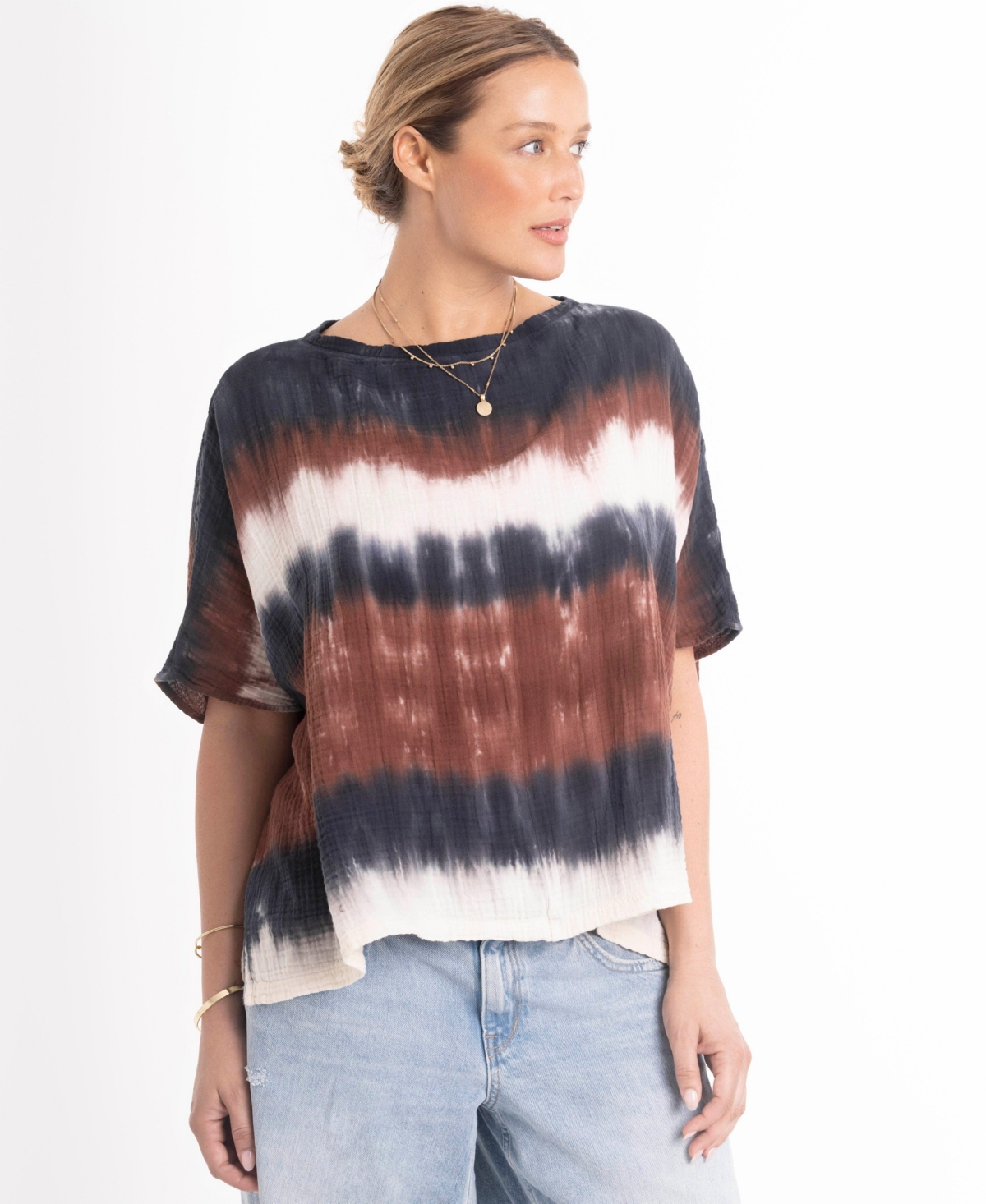 Click here for Ocean+Main Womens Ocean+Main Tie Dye Square Gauze... prices