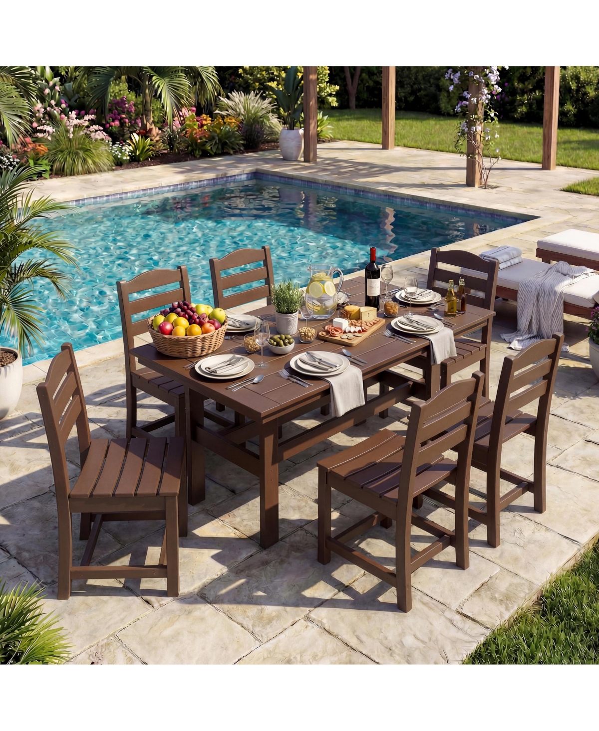 Click here for Homsee 71-Inch Hdpe Dining Set with 6 Side Chairs... prices