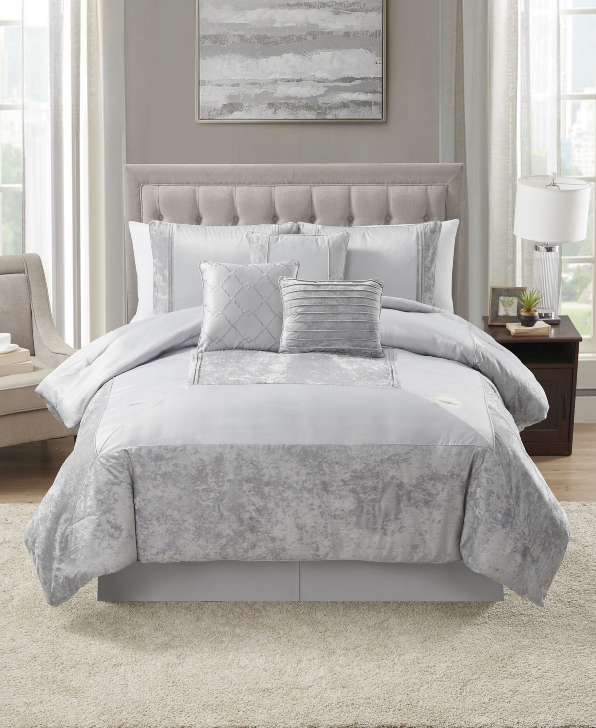 Click here for Sweet Home Collection Luna Crushed Velvet 7-Piece... prices
