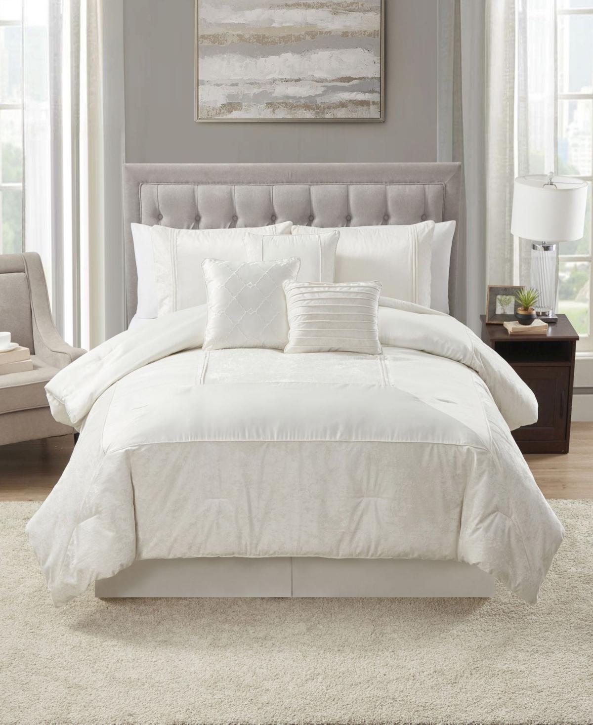 Click here for Sweet Home Collection Luna Crushed Velvet 7-Piece... prices