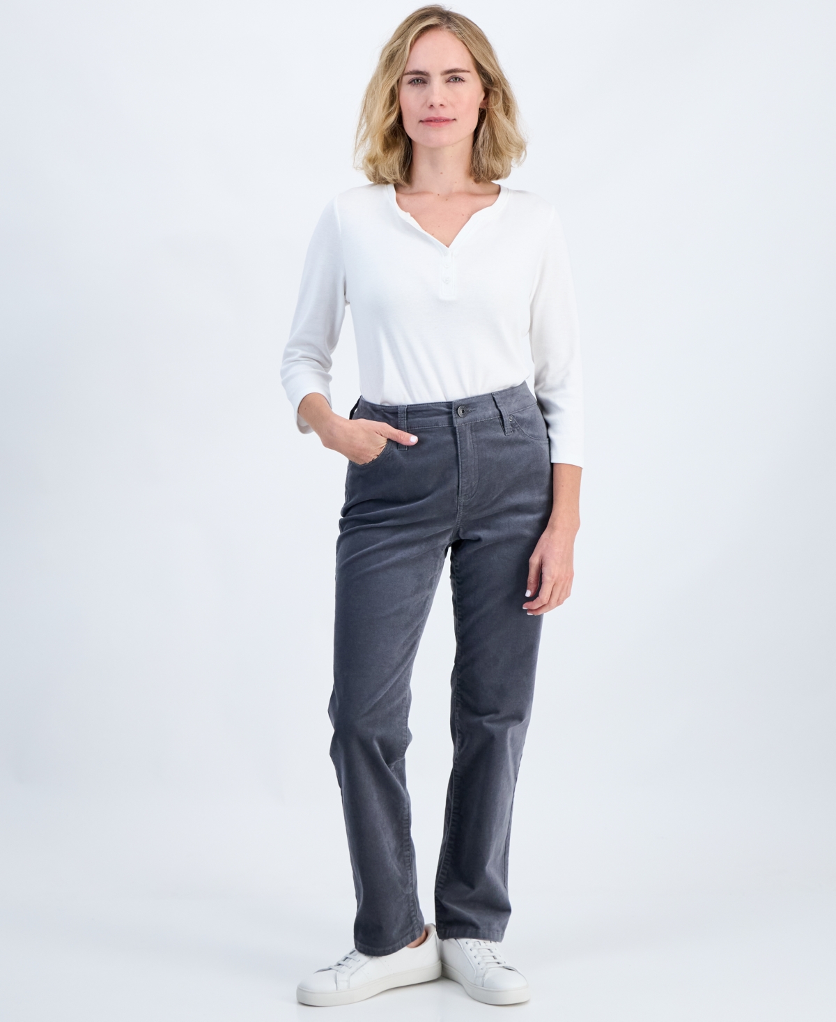 Click here for Style & Co Petite Velveteen Hr Straight High-Waist... prices