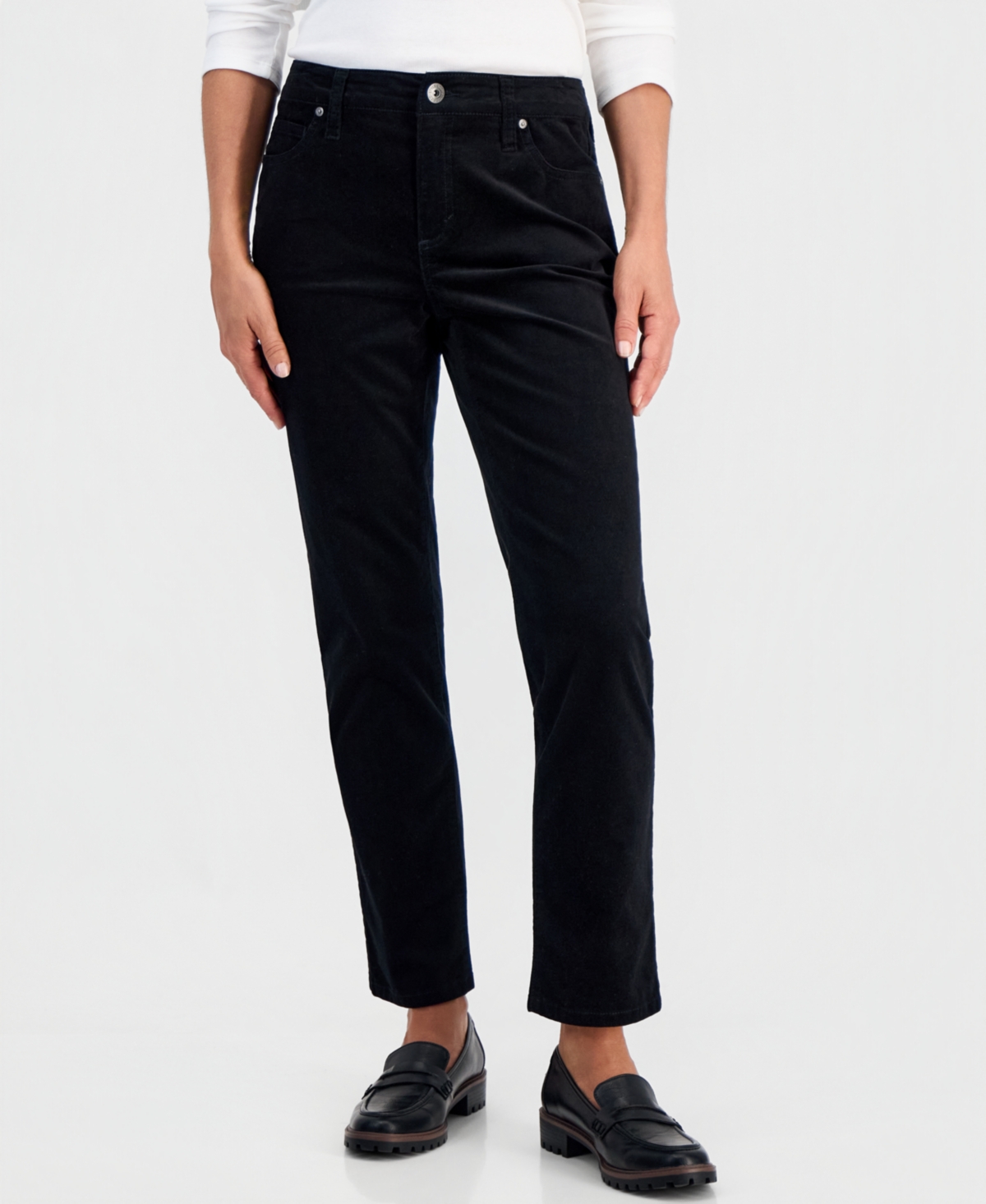 Click here for Style & Co Petite Velveteen Hr Straight High-Waist... prices