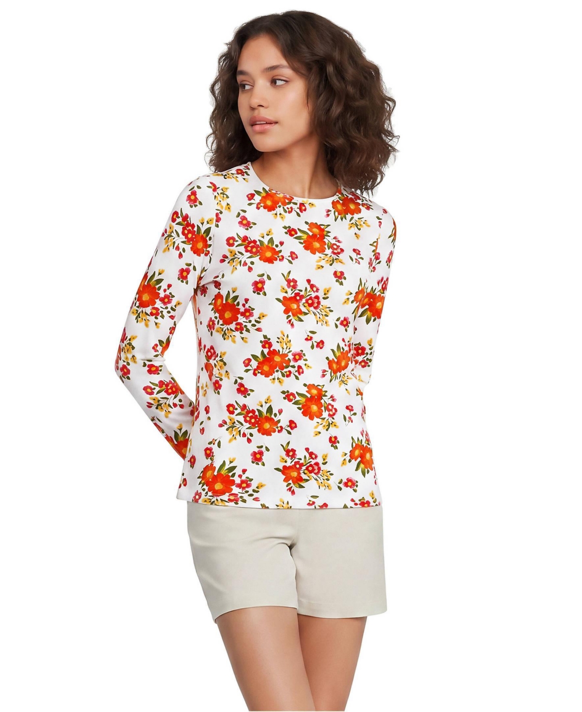 Click here for Lands End Womens Long Sleeve Crewneck Garden Tee -... prices