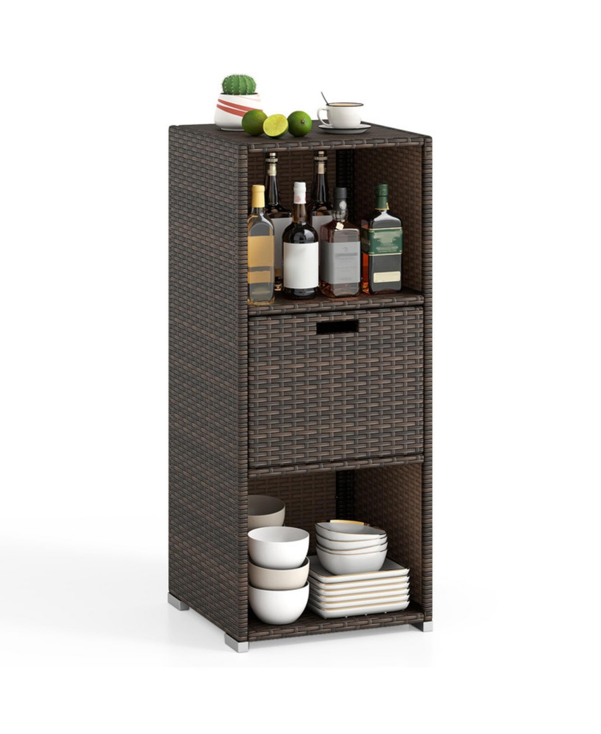 Click here for Gouun Outdoor Wicker Storage Cabinet with Drawer a... prices