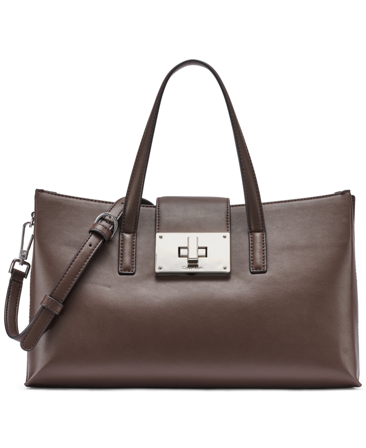 Click here for Calvin Klein Saige Medium Satchel Handbag - Java prices