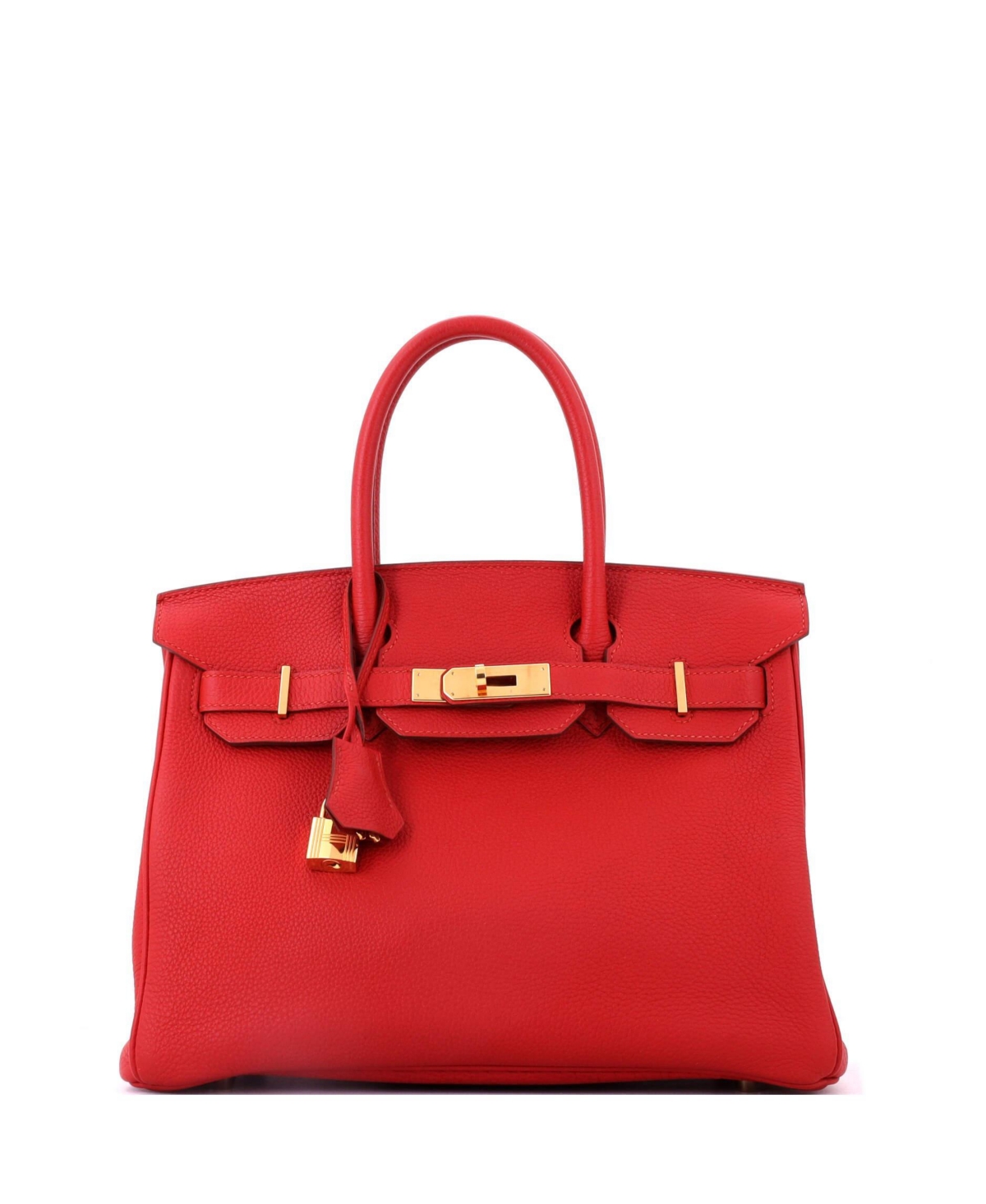 Click here for Pre-Owned HERMES Birkin 30 Handbag Red Togo with G... prices