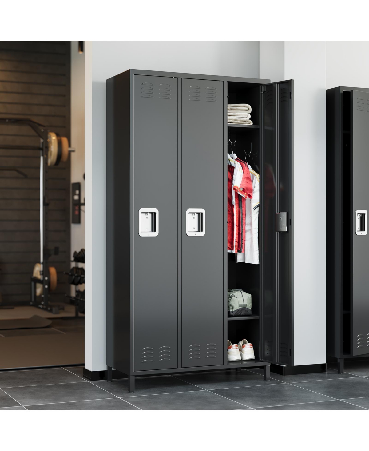 Click here for Heavy Duty 3-Door Metal Locker with Hooks and Adju... prices