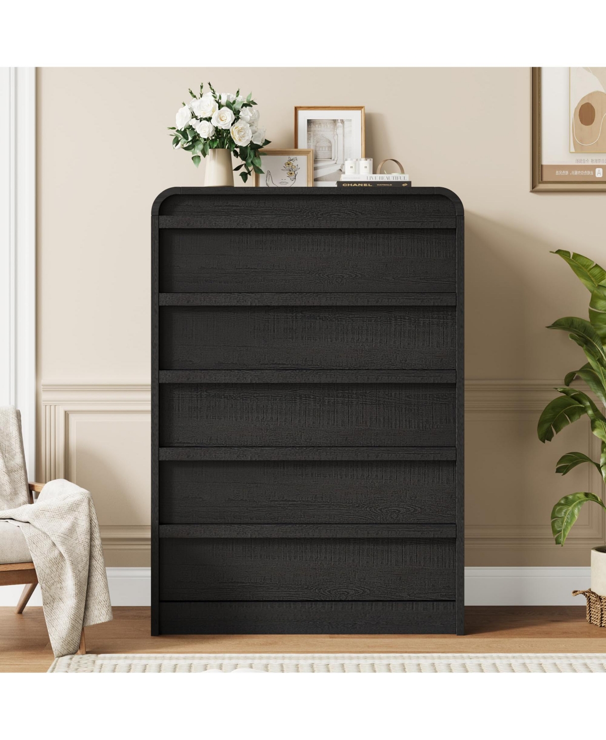 Click here for homfan Modern Arched 5-Drawer Dresser  45 Tall Fre... prices