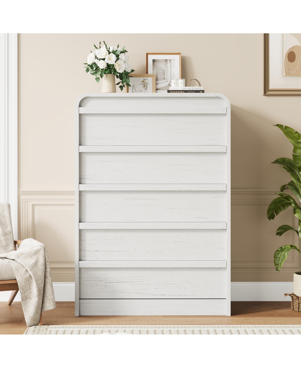 Click here for homfan Modern Arched 5-Drawer Dresser  45 Tall Fre... prices