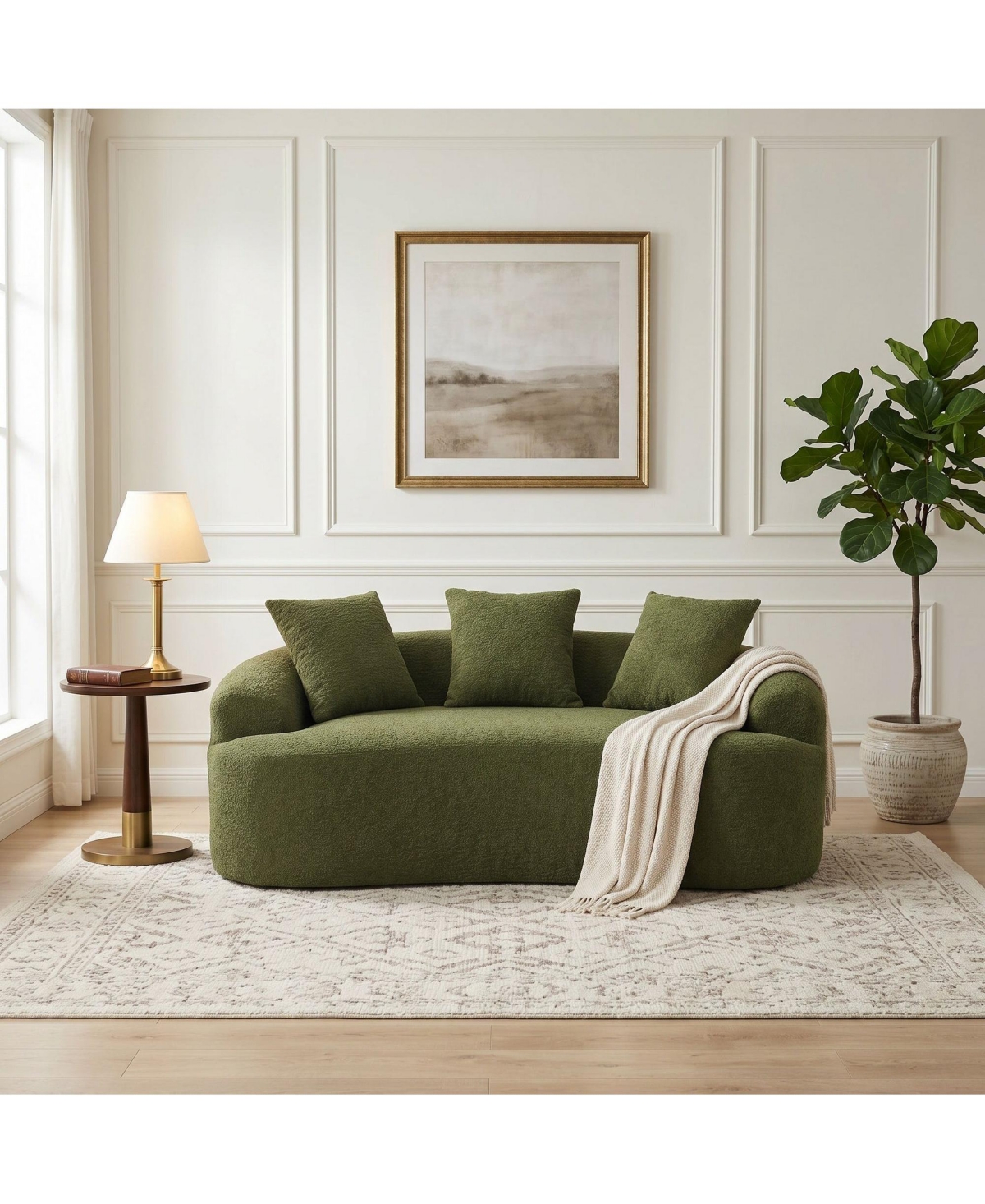 Click here for Sailvan Curved Loveseat No-Assembly Chenille Sofa... prices