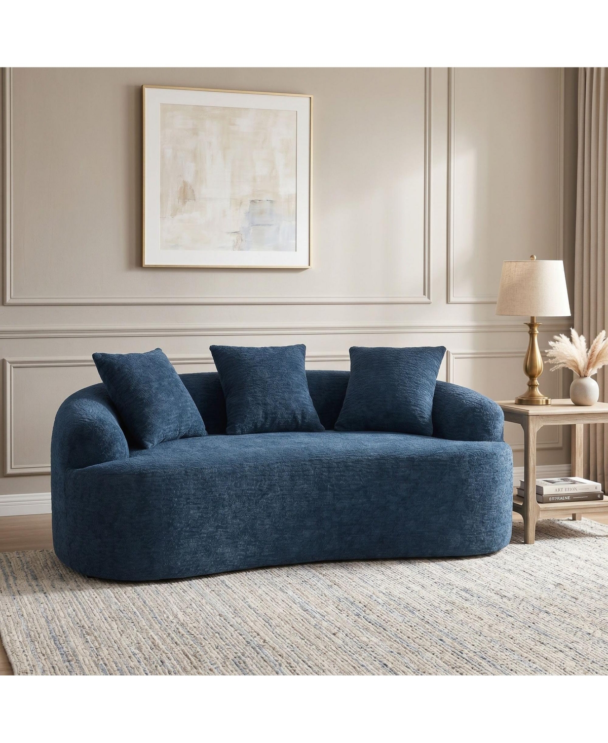 Click here for Sailvan Curved Loveseat No-Assembly Chenille Sofa... prices