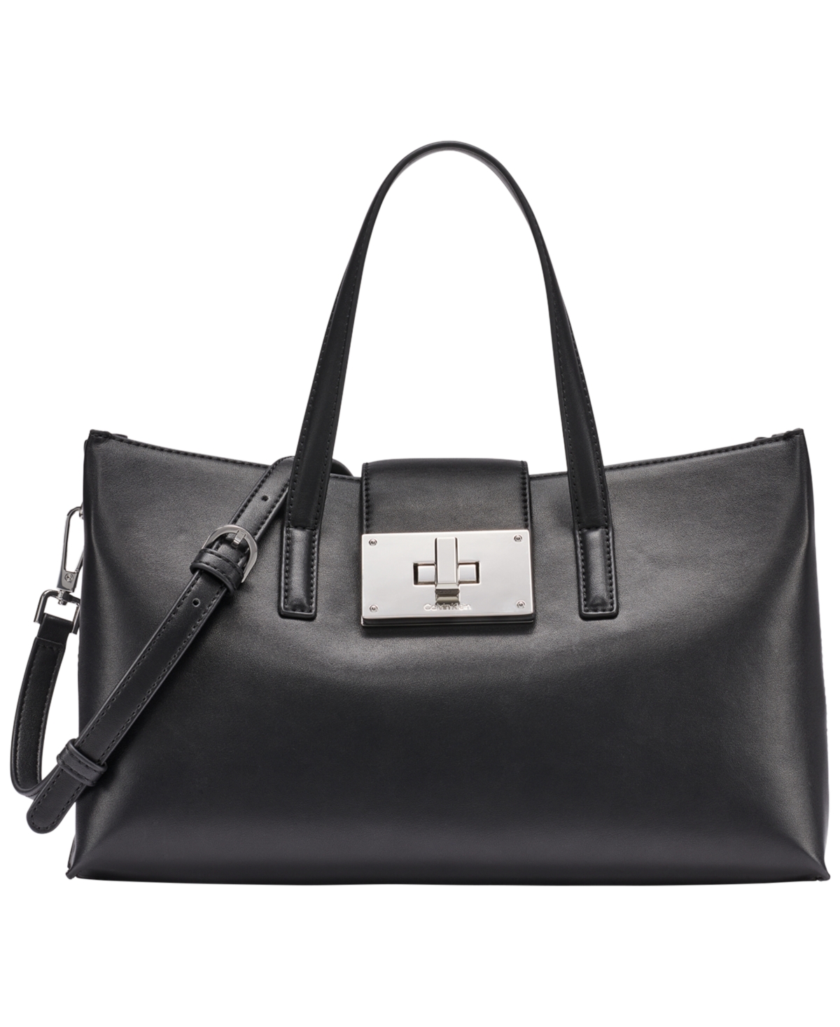 Click here for Calvin Klein Saige Medium Satchel Handbag - Black/... prices