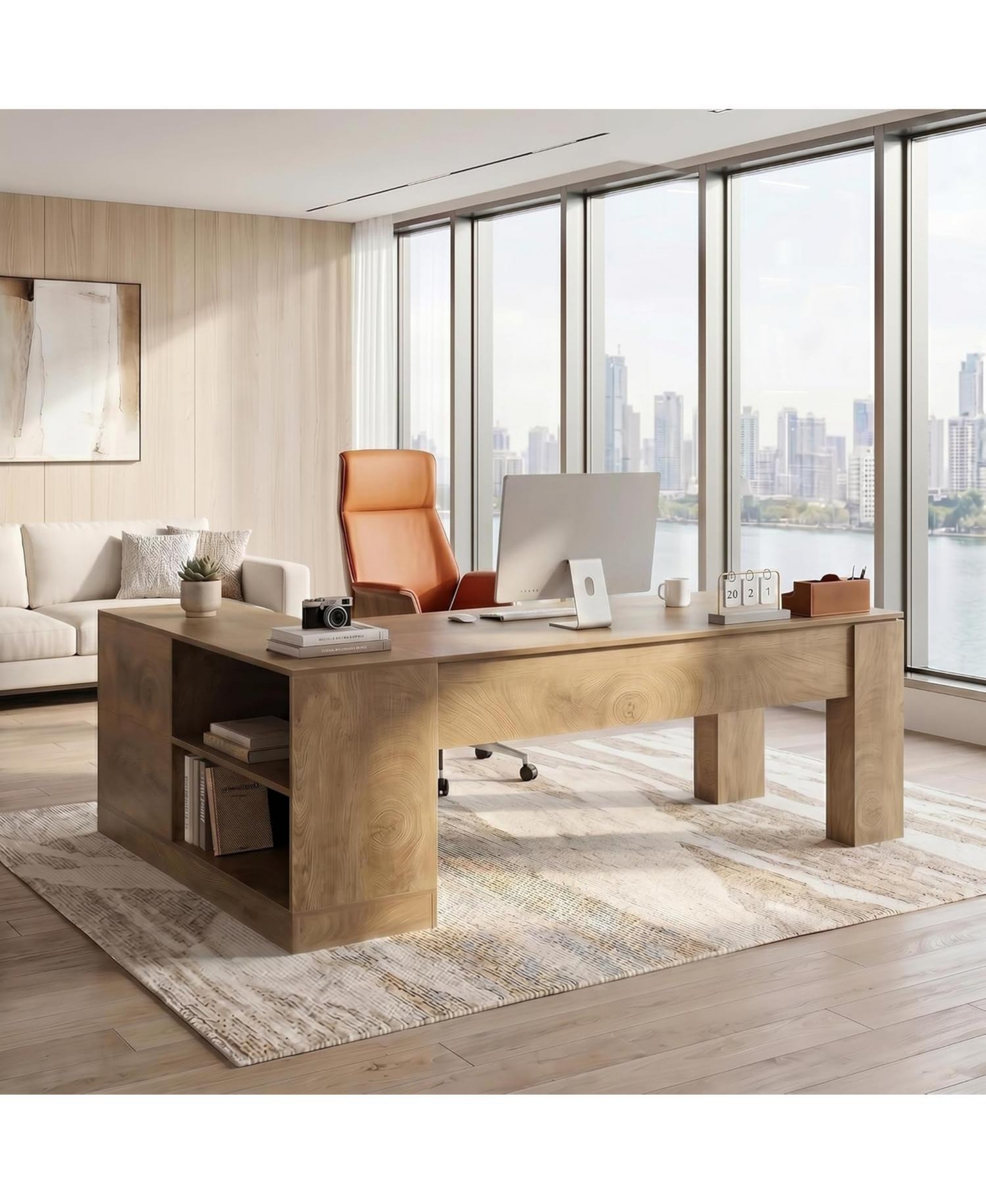Click here for Tribesigns 78.7 L Shaped Office Desk with Drawers... prices