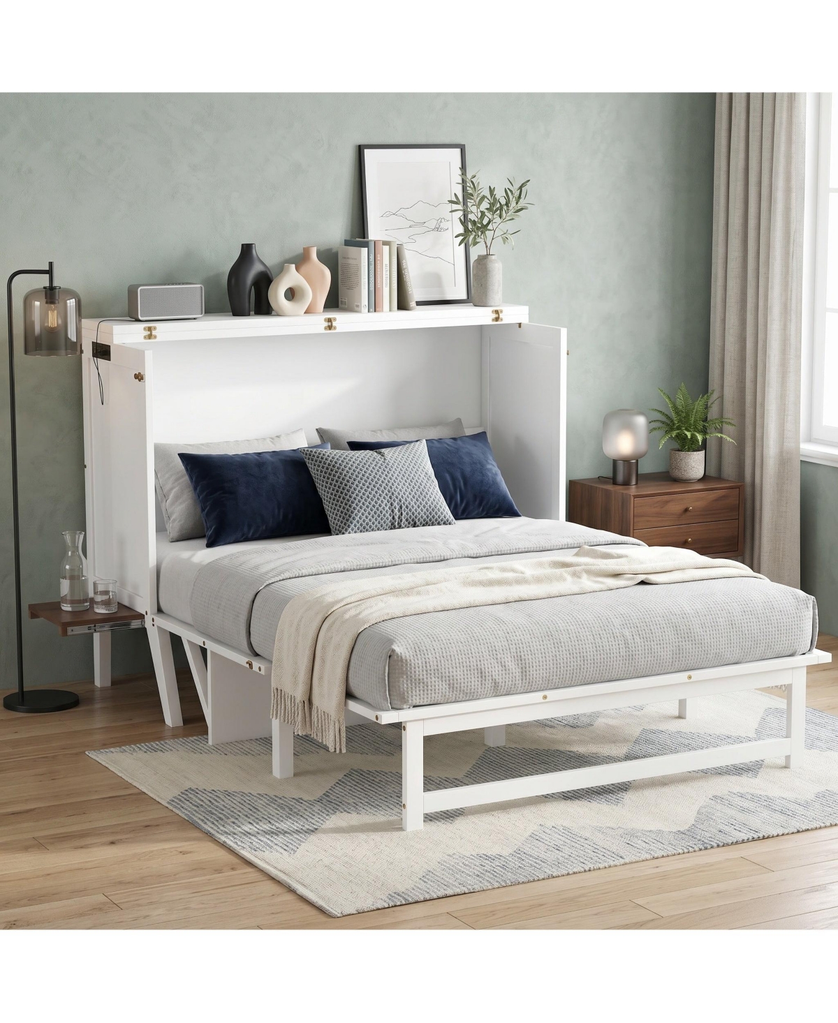 Click here for Sailvan Full Size Murphy Bed with Usb Port Shelves... prices