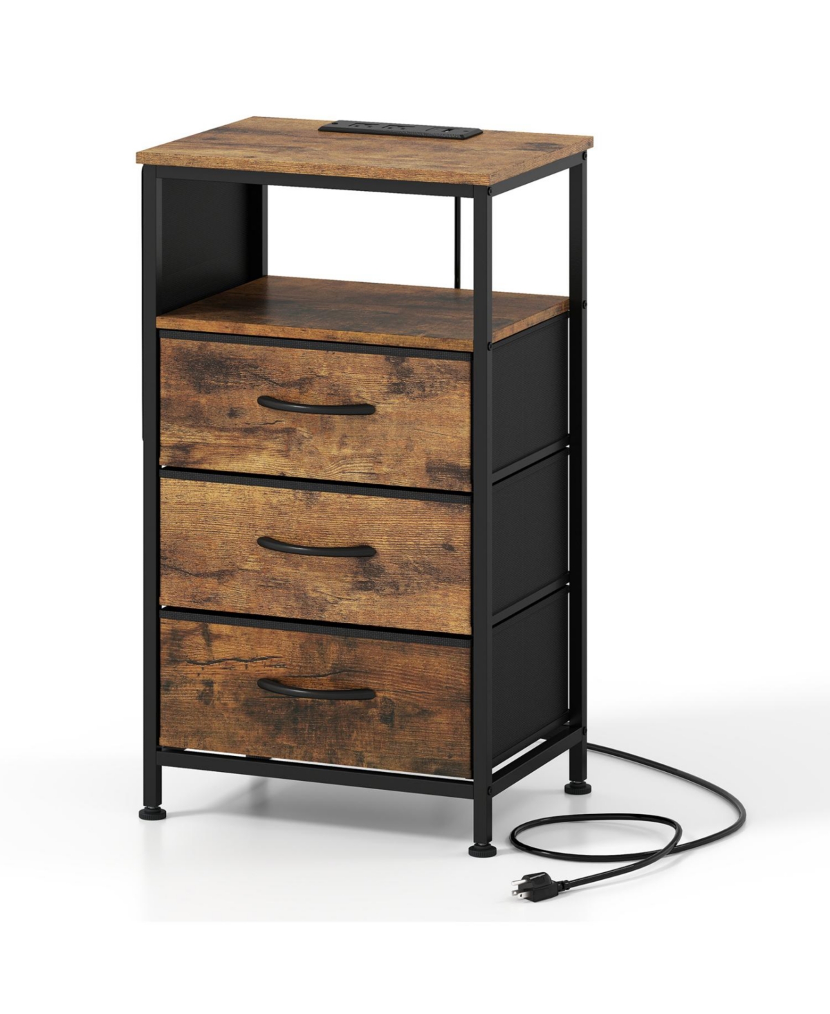 Click here for Slickblue Modern Nightstand with 3 Fabric Drawers... prices