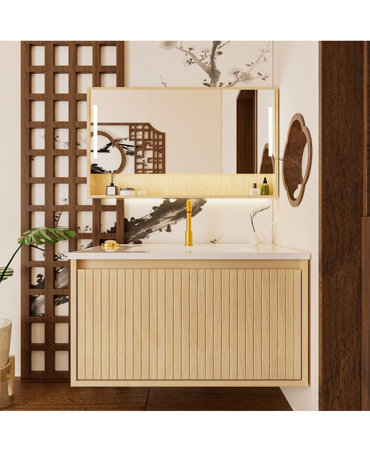 Click here for Sillysis 30 Inch Wall Mounted Bathroom Vanity with... prices