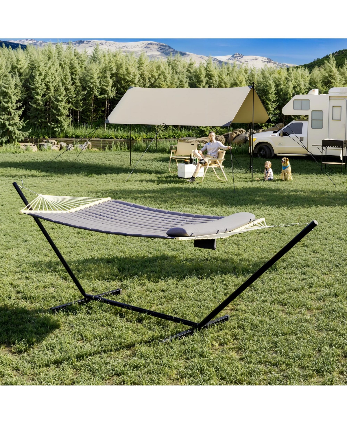 Click here for homfan Double Hammock Set â Adjustable Steel Fra... prices