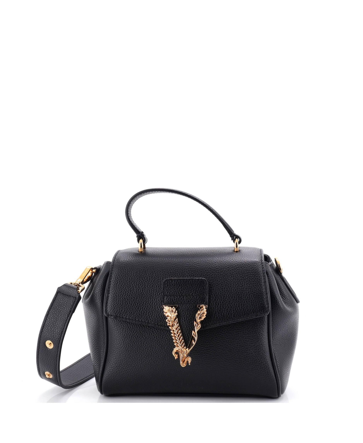 Click here for Pre-Owned Versace Small Virtus Top Handle Bag Leat... prices