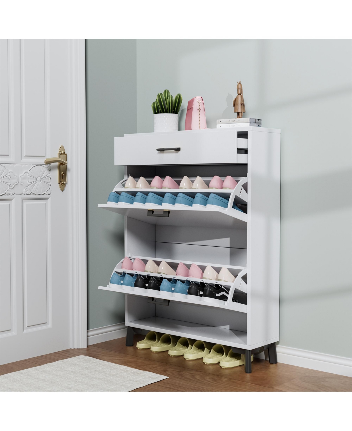 Click here for Clihome Shoe Storage Cabinet  Free Standing Shoe O... prices
