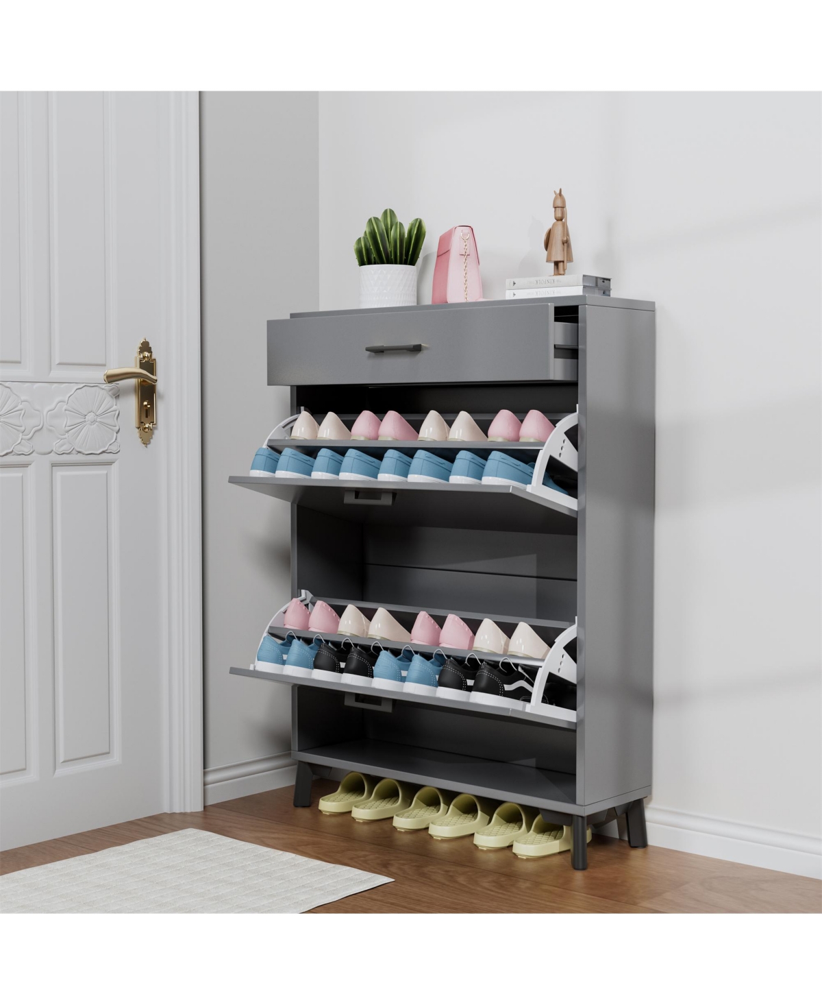 Click here for Clihome Shoe Storage Cabinet  Free Standing Shoe O... prices