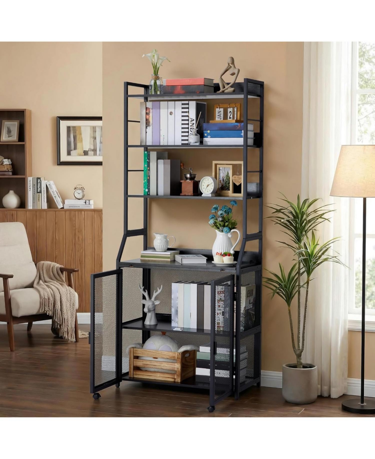 Click here for gaomon 70 Inch Industrial 2-in-1 Bookshelf Desk wi... prices