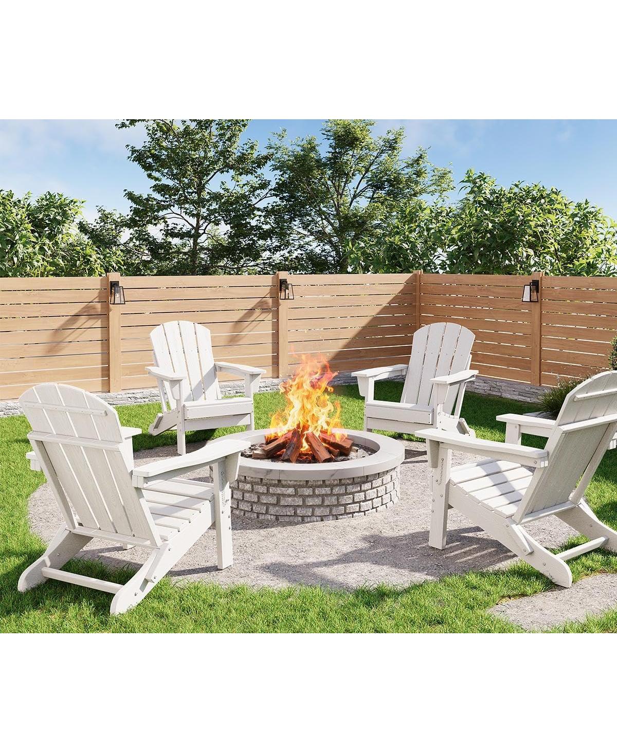 Click here for gaomon Set of 4 Folding Adirondack Chairs  Hdpe Pl... prices