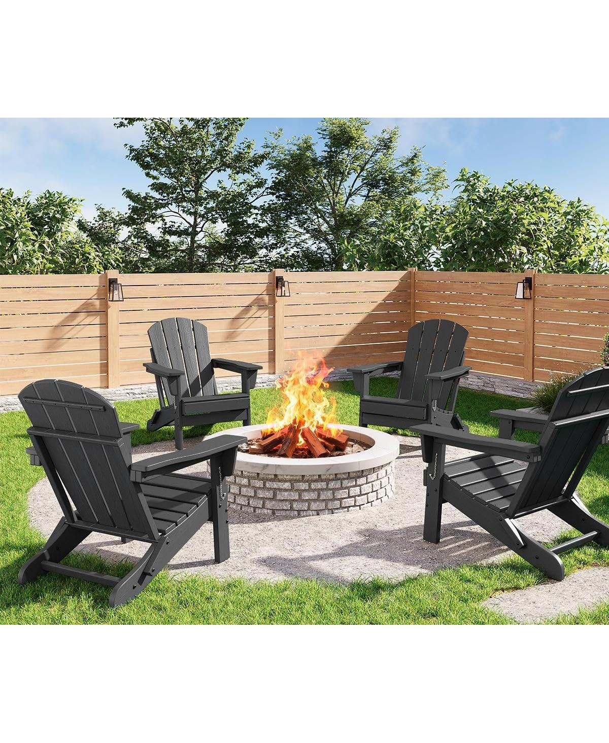 Click here for gaomon Set of 4 Folding Adirondack Chairs  Hdpe Pl... prices