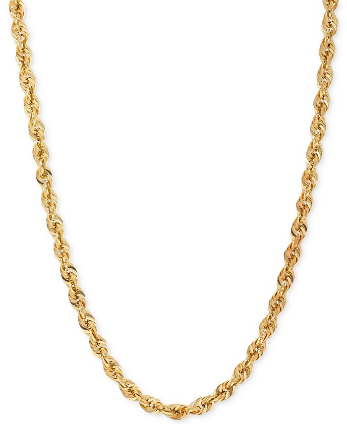 Italian Gold Rope Chain Necklace (4-1/2 mm) in 14k Gold - Macy's