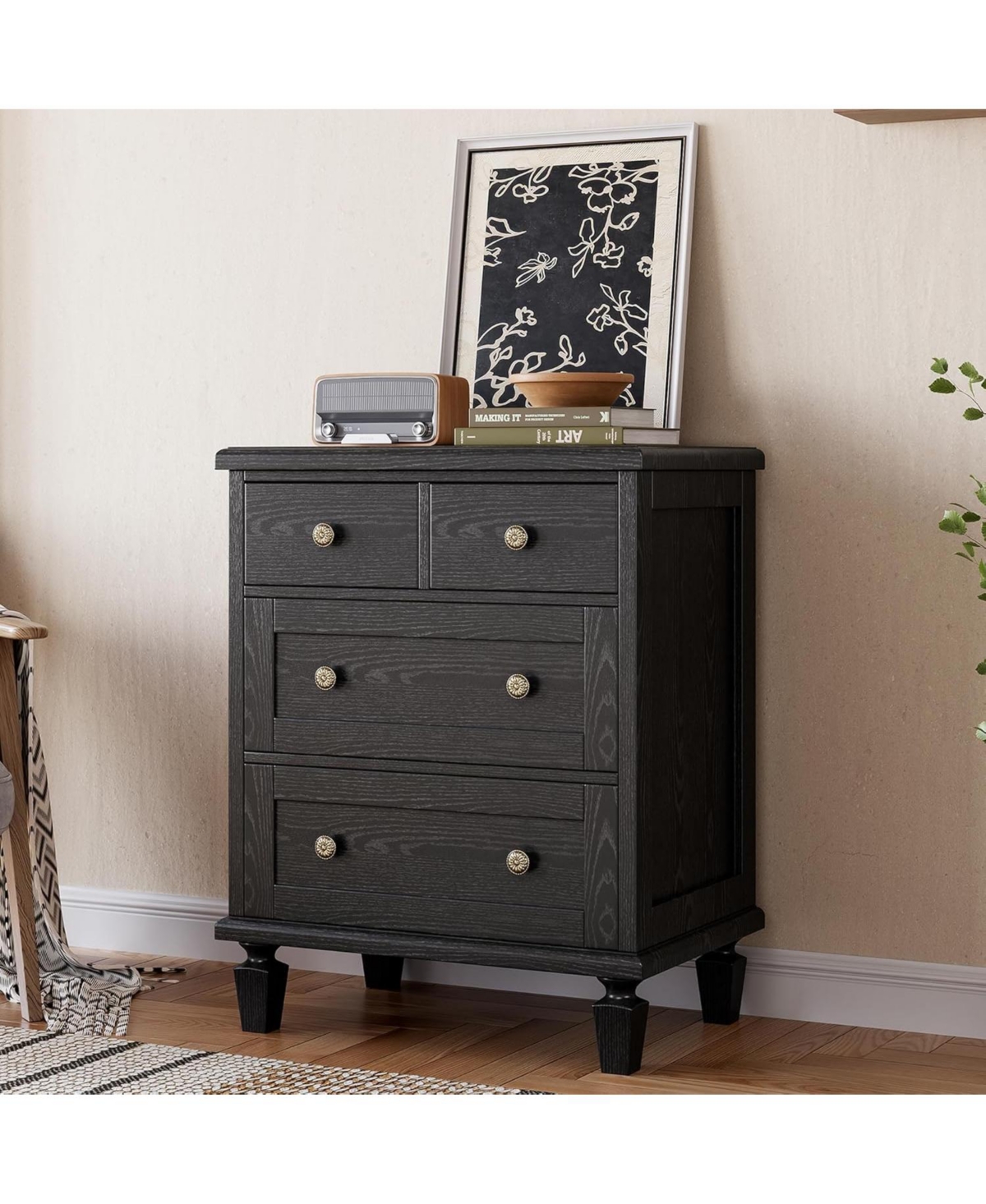 Click here for gaomon 4 Drawer Dresser for Bedroom  with Carved H... prices