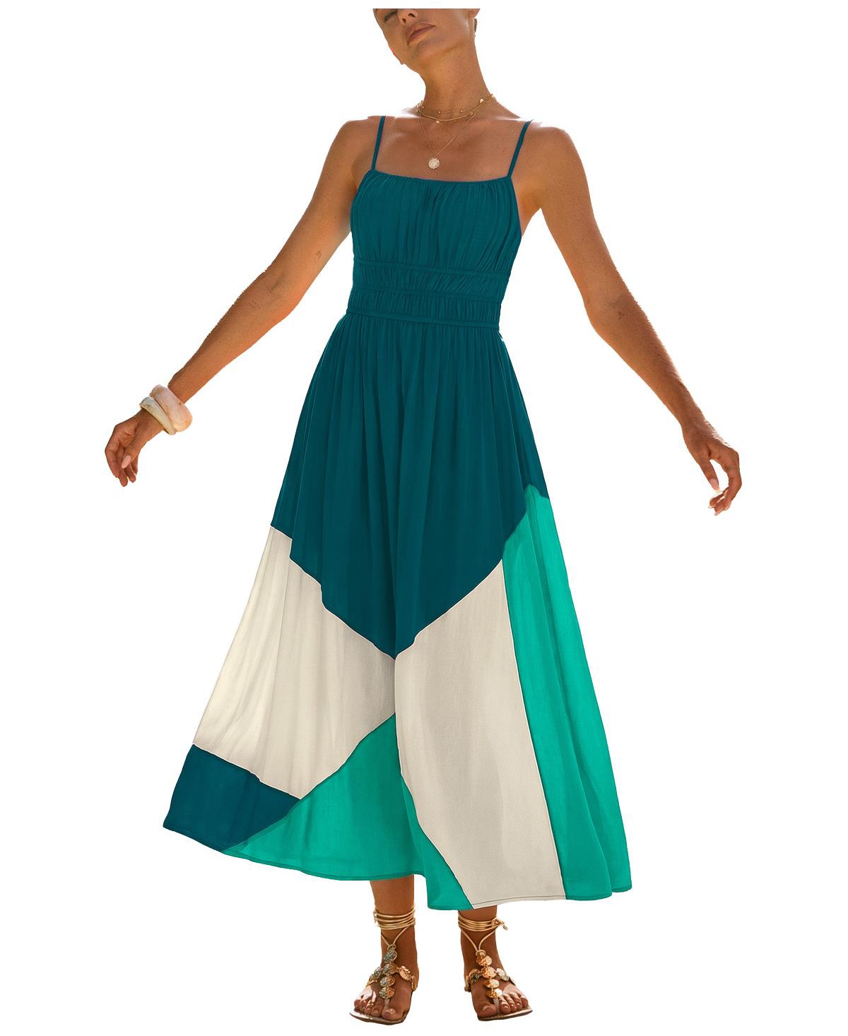 Click here for Cupshe Womens Sunny Honey Colorblock Maxi Beach Dr... prices