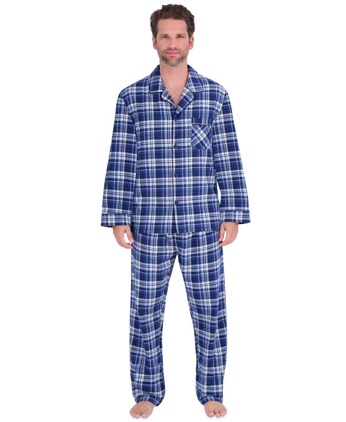 Click here for Hanes Mens Flannel Button Down Pajama Sleep Set -... prices