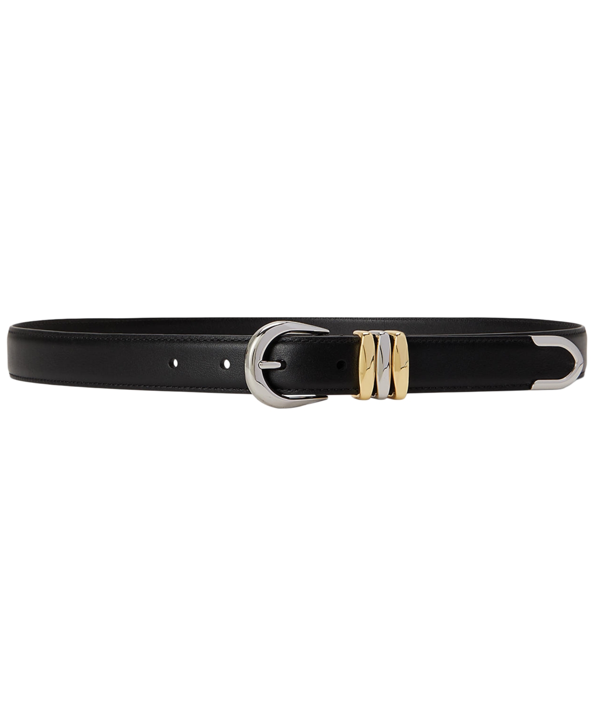 Click here for Lauren Ralph Lauren Logo Keeper Leather Skinny Bel... prices