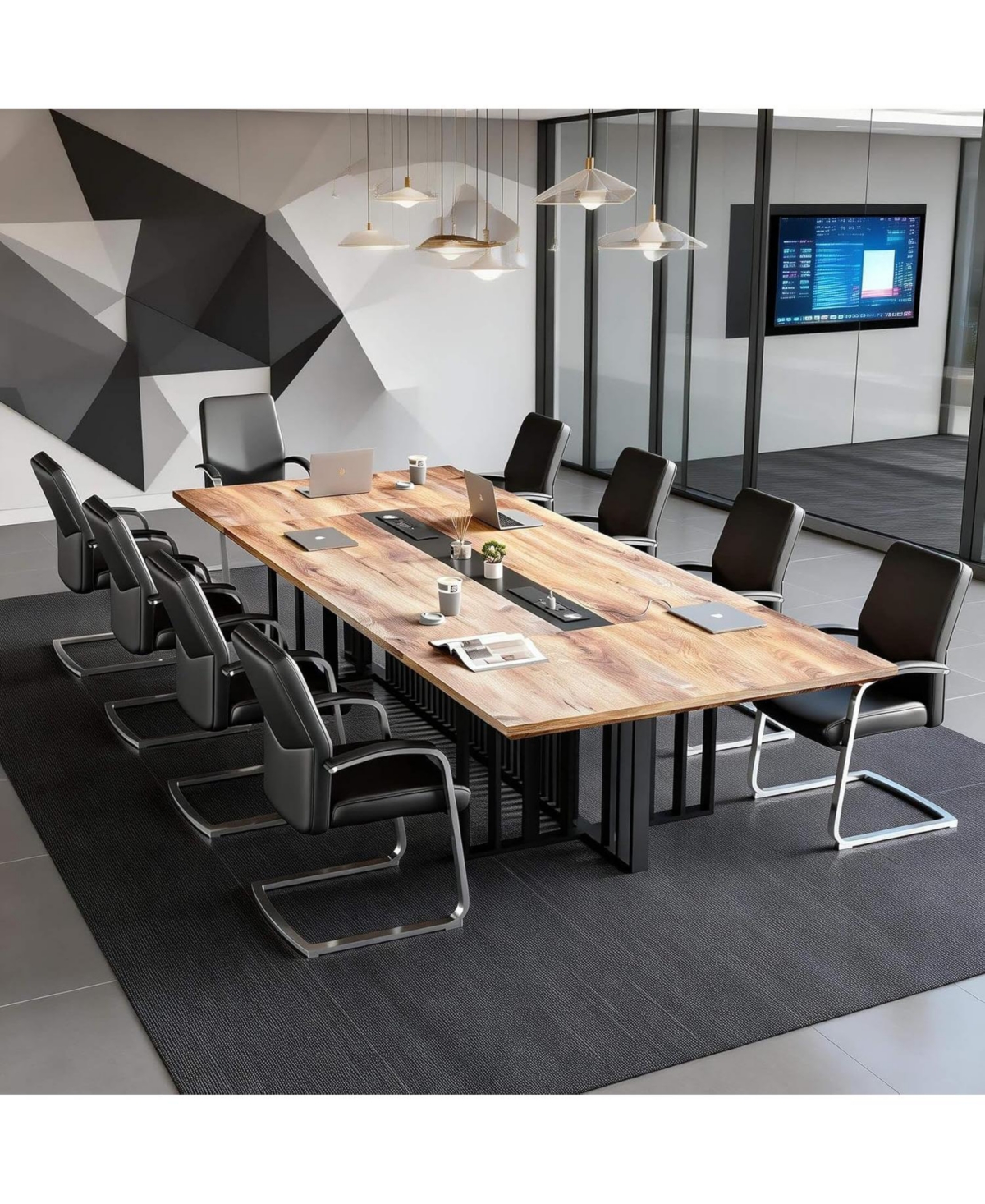 Click here for Logicfox Conference Table with Wireless Charging -... prices