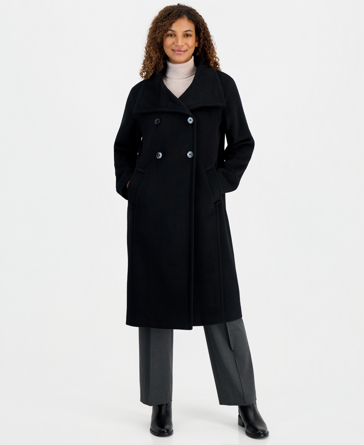 Click here for Michael Michael Kors Womens Funnel-Neck Wool-Blend... prices