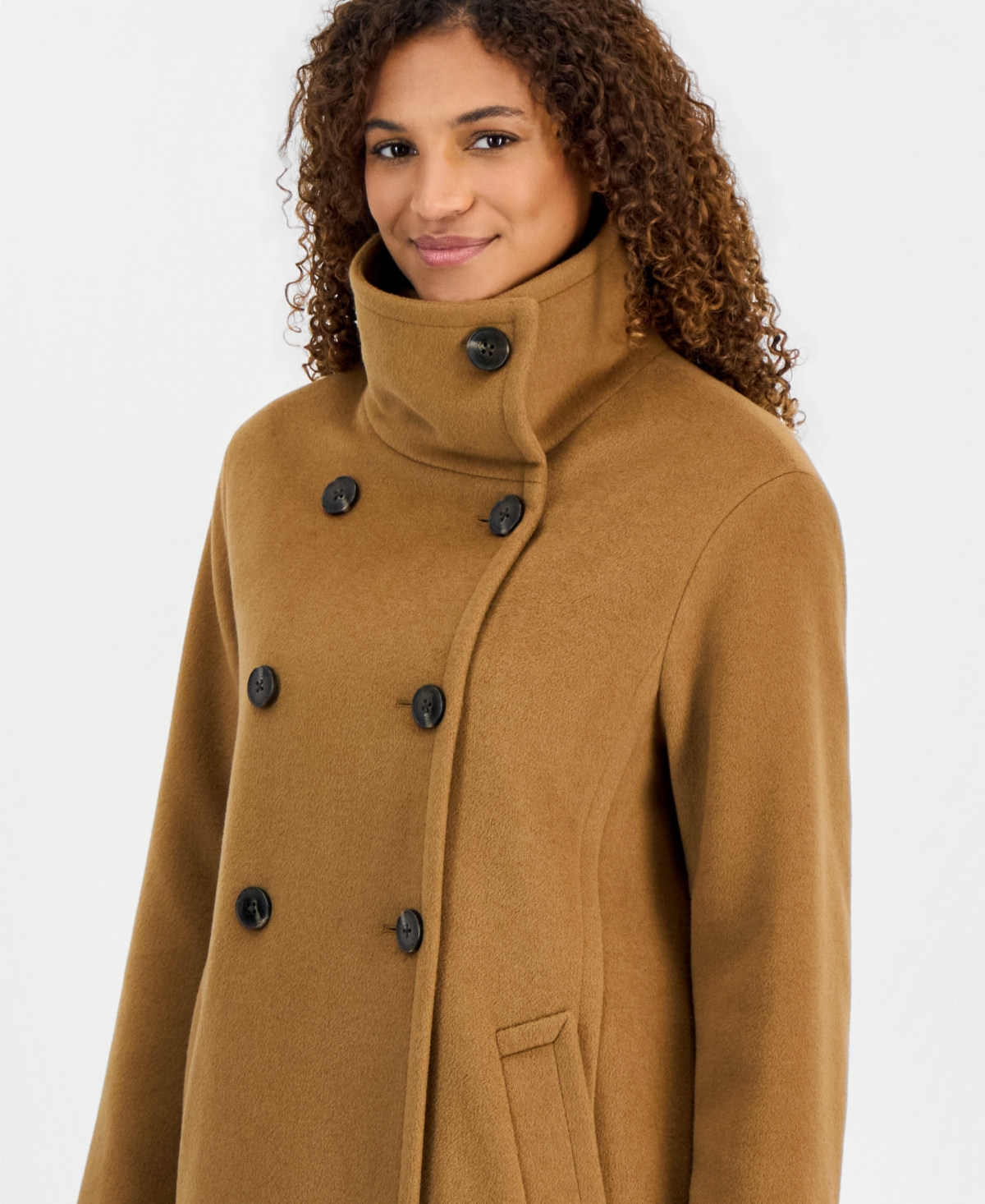 Click here for Michael Michael Kors Womens Funnel-Neck Wool-Blend... prices