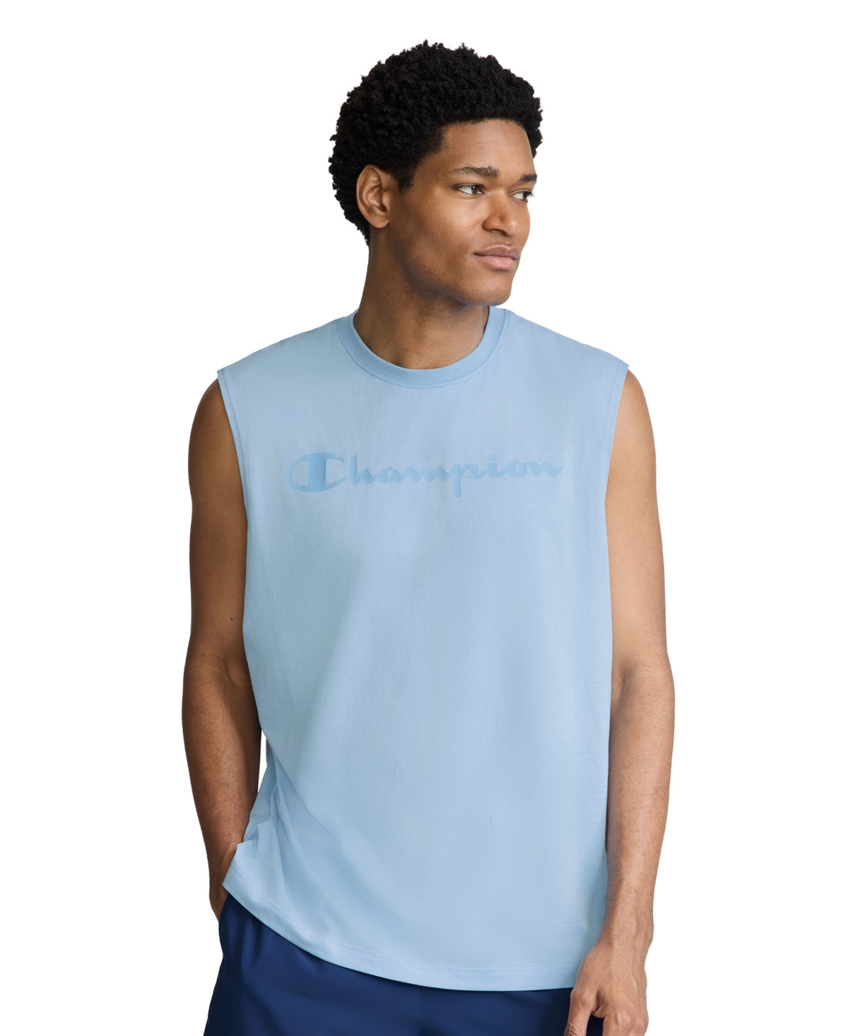 Click here for Champion Mens Graphic Muscle Crewneck T-Shirt - Pl... prices