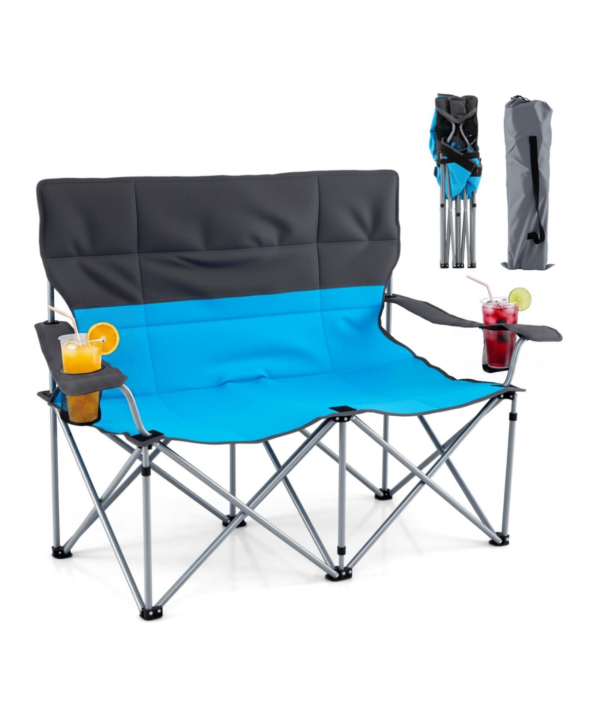 Click here for Mecale Double Camping Chair for Two with Cup Holde... prices