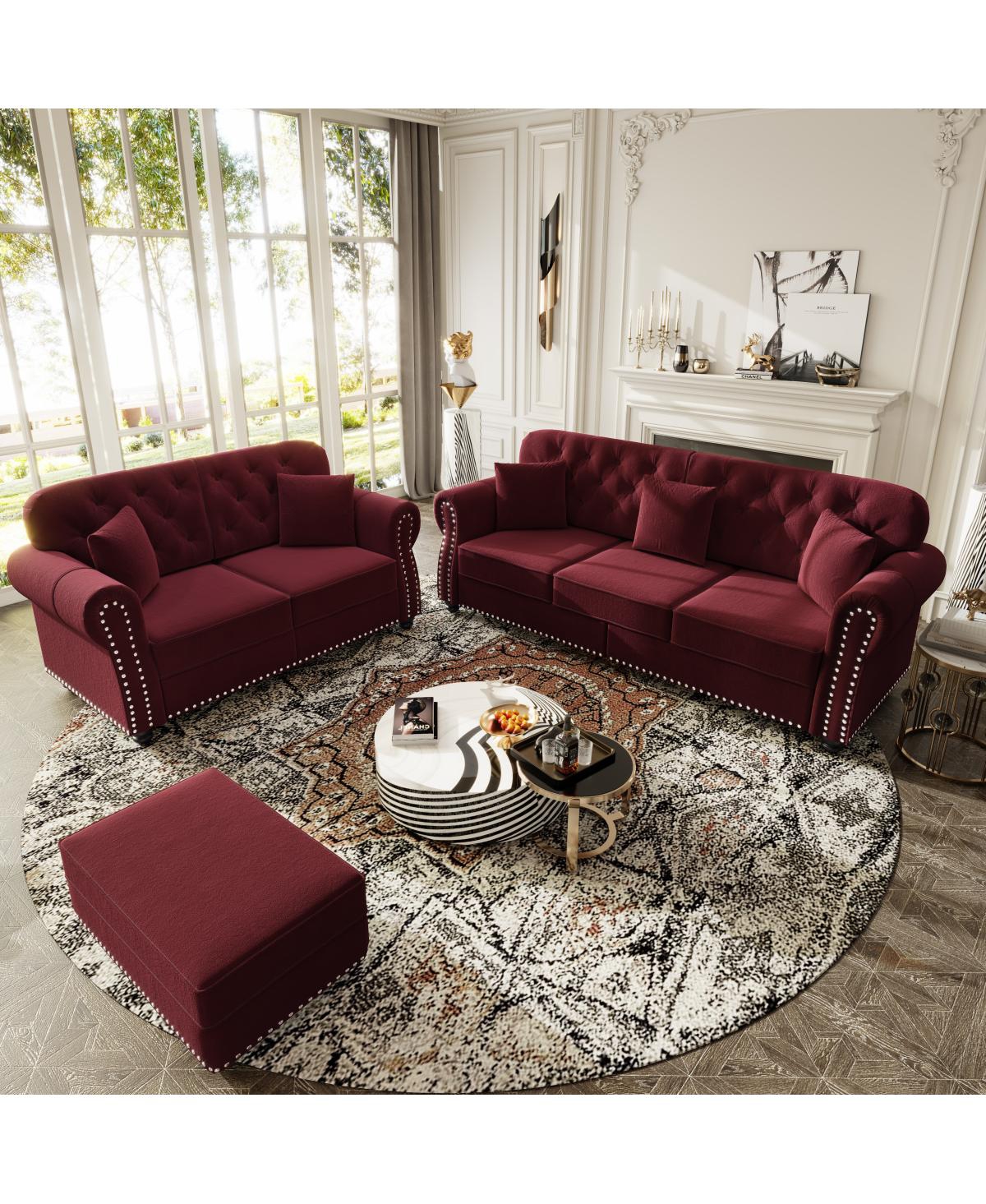 Click here for Streamdale Furniture Velvet Chesterfield Sofa with... prices