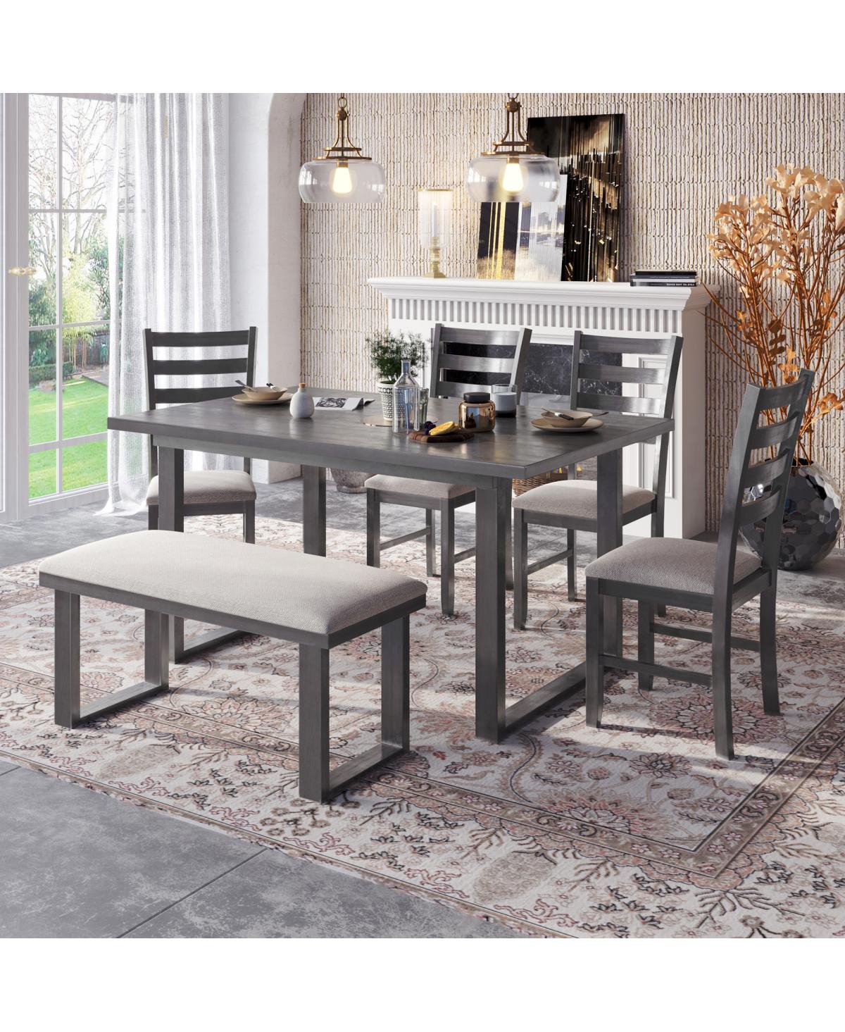 Click here for Streamdale Furniture 6-Piece Solid Wood Dining Set... prices