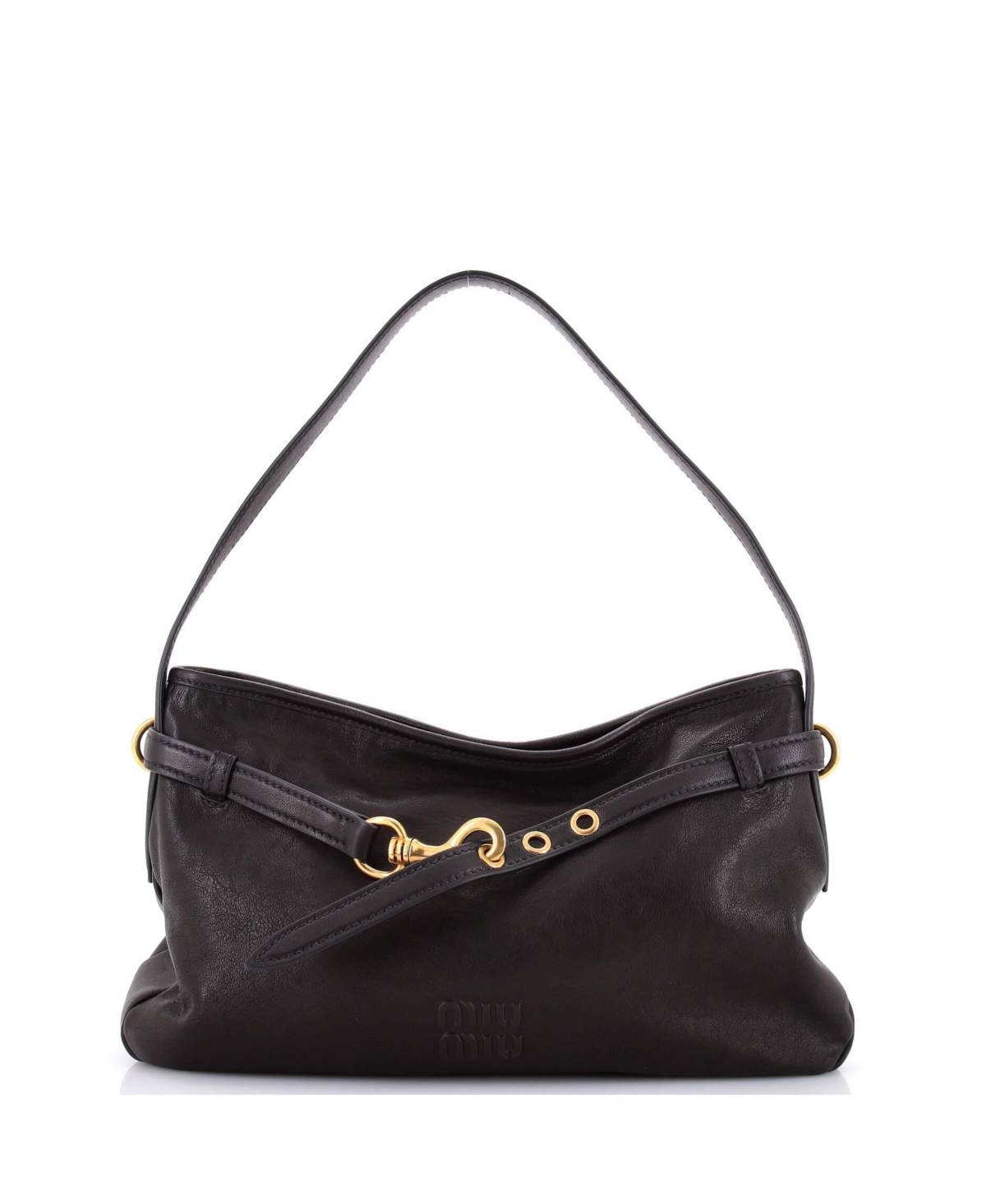 Click here for Pre-Owned Miu Miu Medium Aventure Shoulder Bag Lea... prices