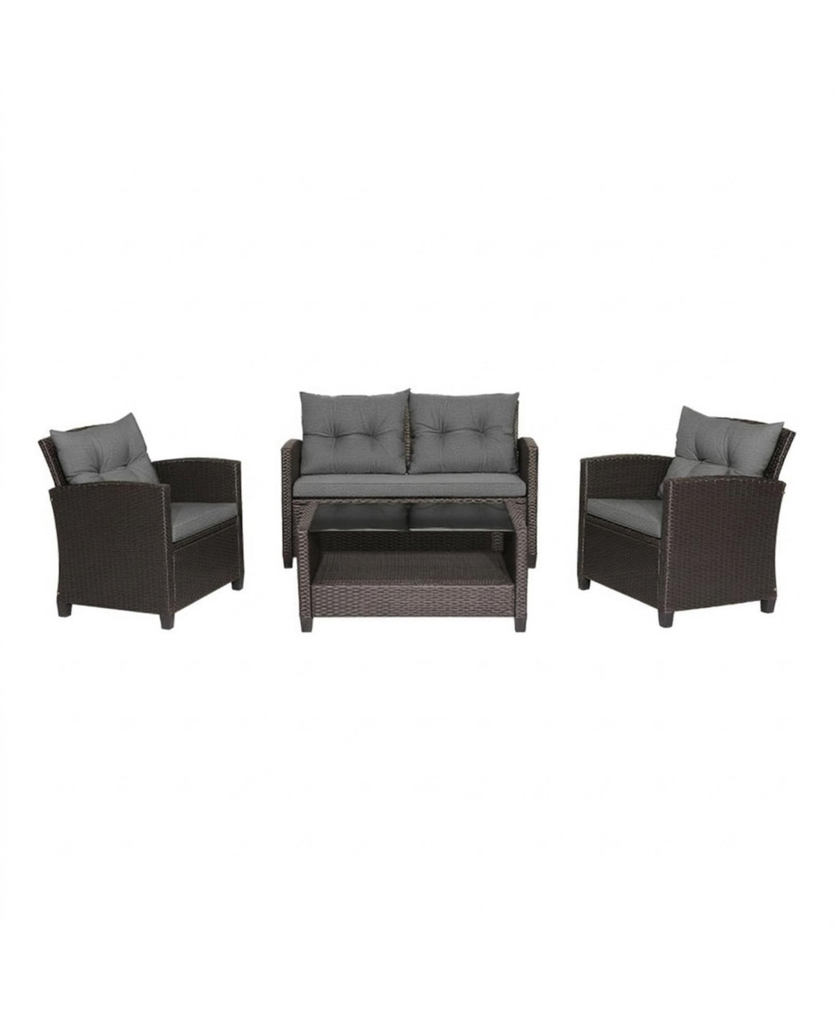 Click here for Sugift 4-Piece Rattan Patio Conversation Set with... prices
