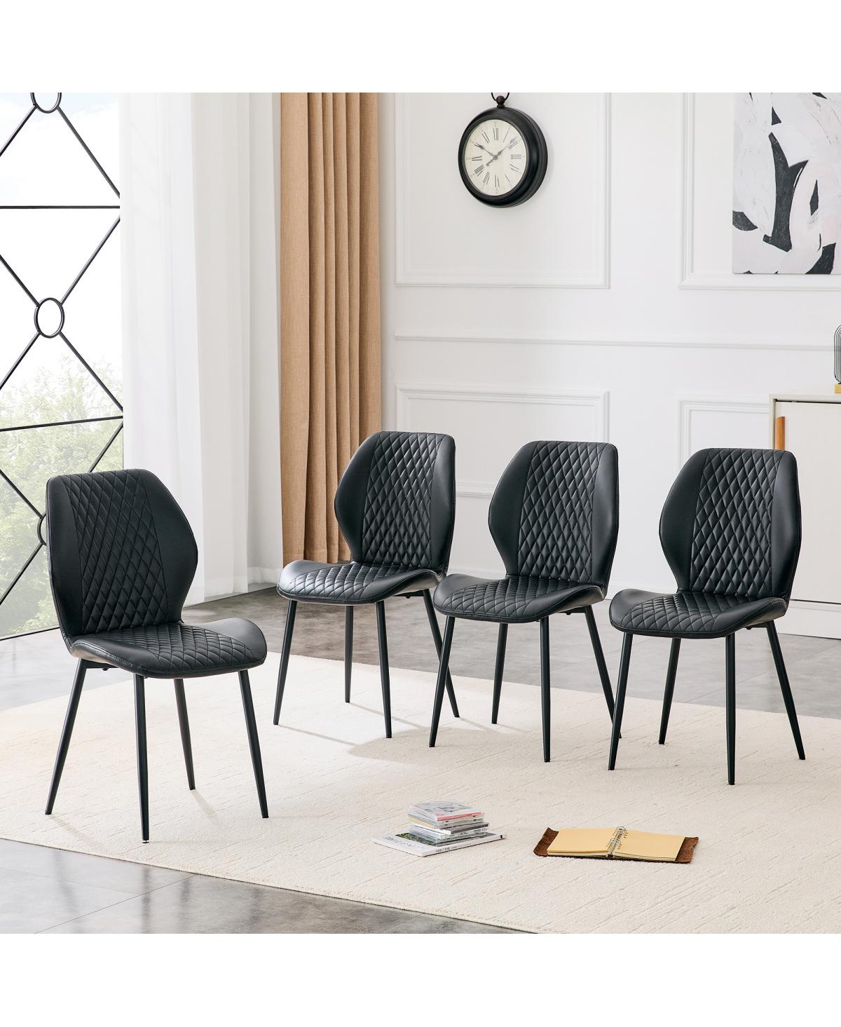 Click here for Streamdale Furniture Set of 4 Modern Diamond-Quilt... prices