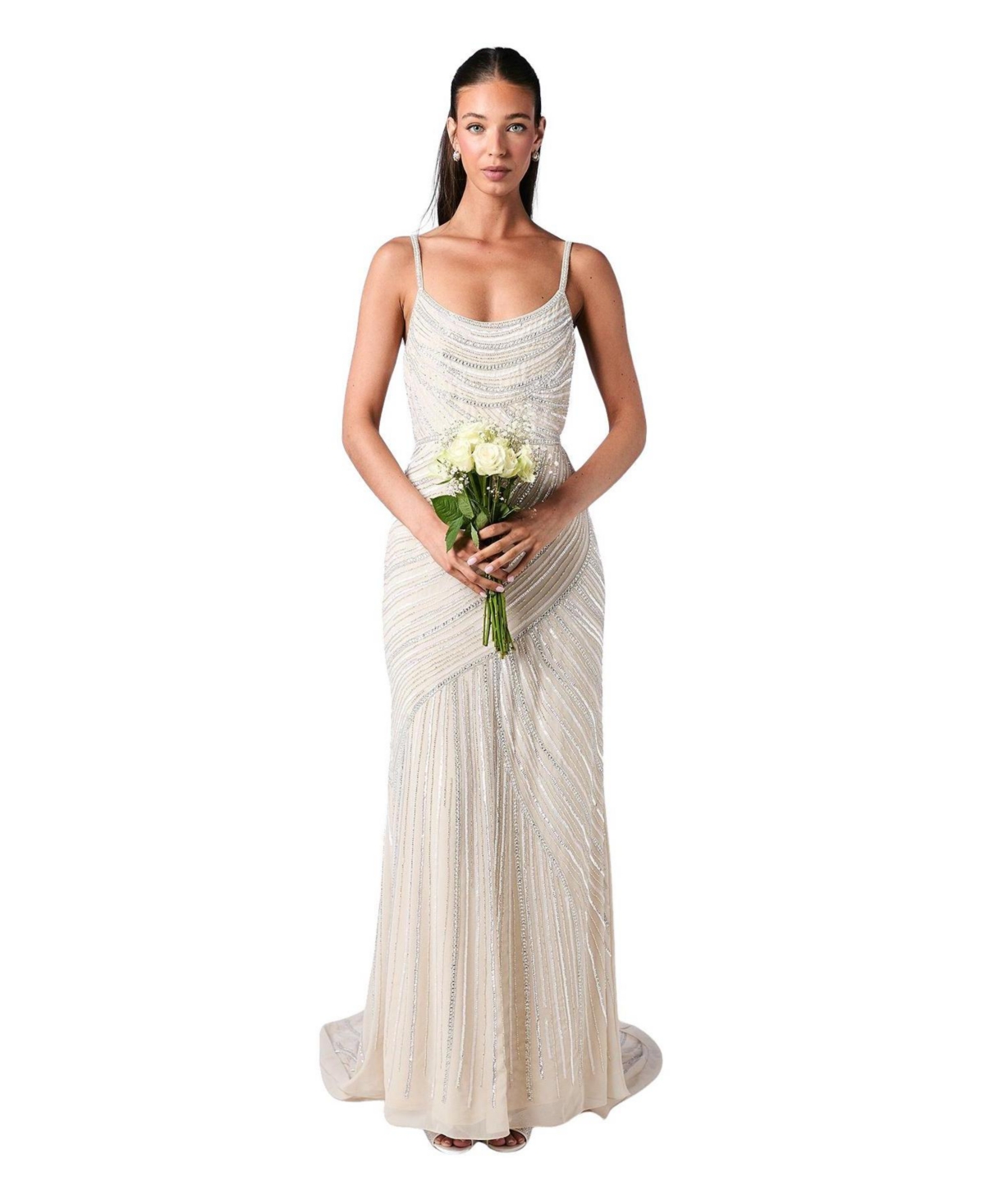 Click here for Coast Womens Embellished Strappy Maxi Dress - Nude prices