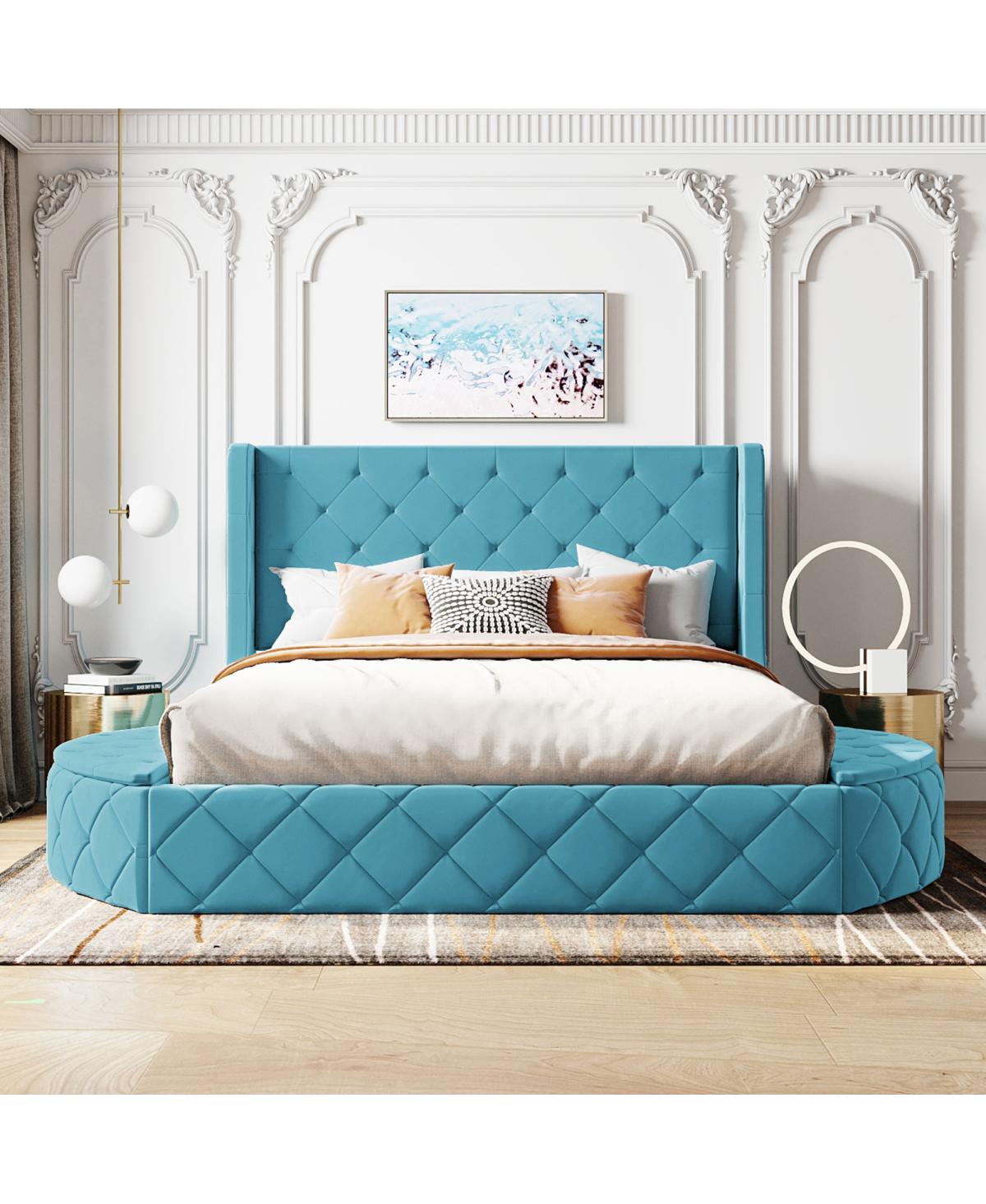 Click here for Streamdale Furniture Queen Velvet Upholstered Plat... prices