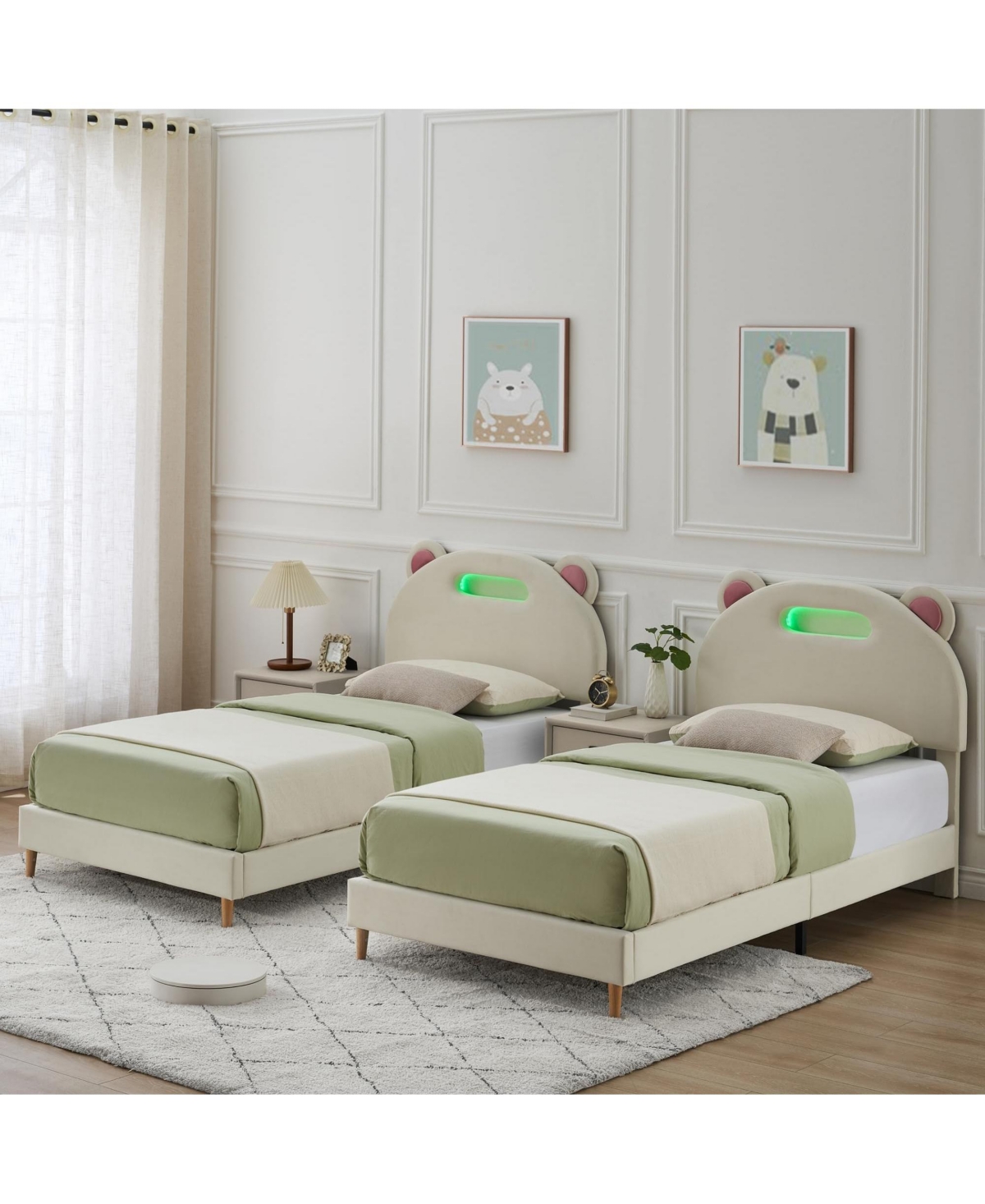 Click here for gaomon Set of 2 Twin Bed Frames  Upholstered Platf... prices