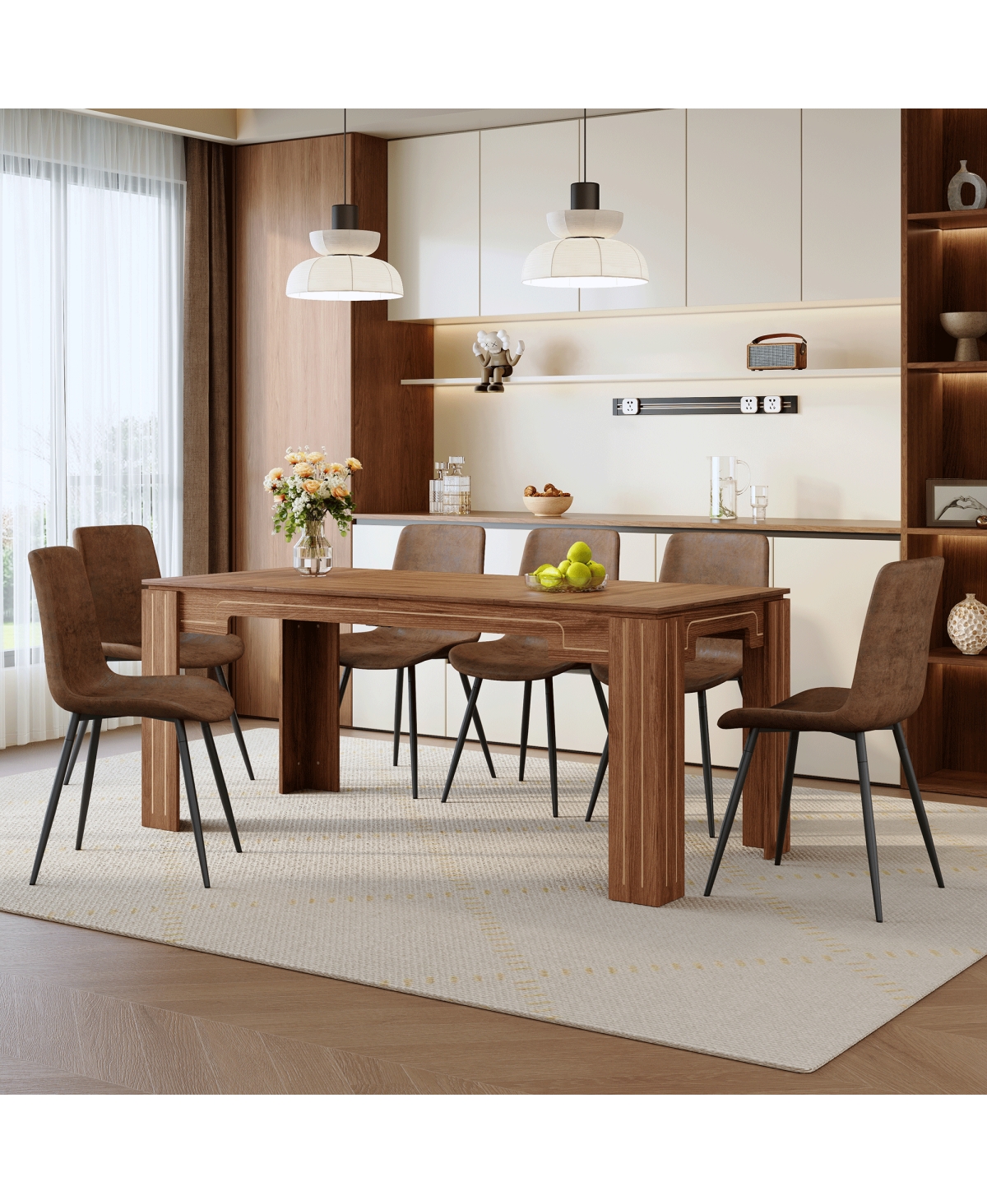 Click here for Streamdale Furniture 71inch Dining Table with 6 Te... prices